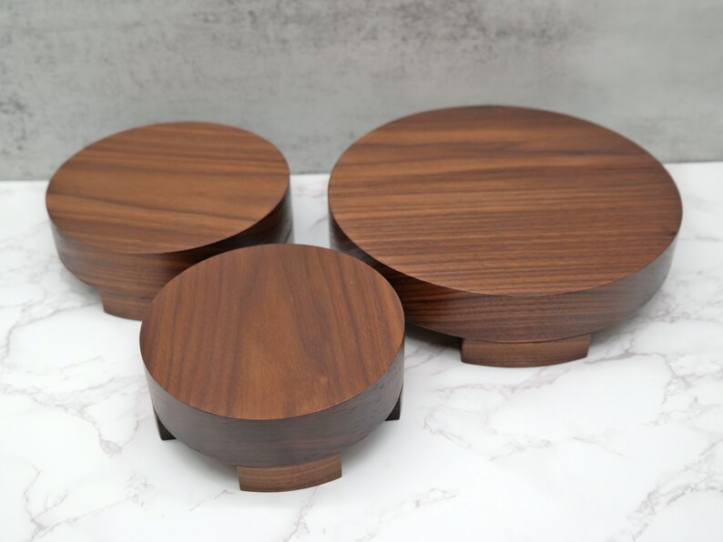 Round Walnut Riser Round Riser Wood Plant Riser Round Wood - Etsy