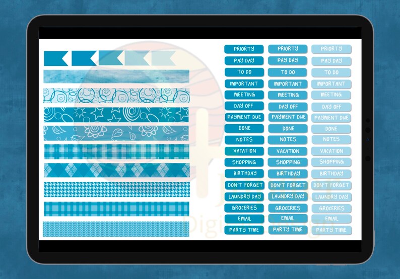 Digital Planner Stickers, Ocean Theme, Goodnotes Planner Stickers ...