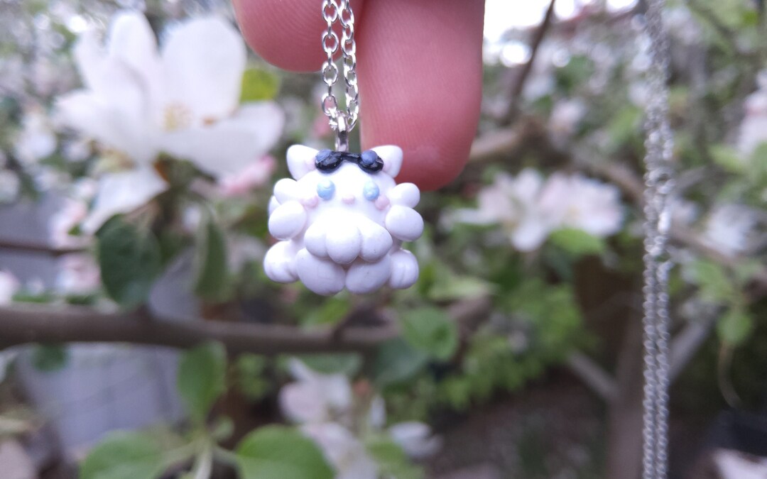 Fluffy Gojo Cat JJK | *made to Order | Necklace & Charm | Polymer Clay ...