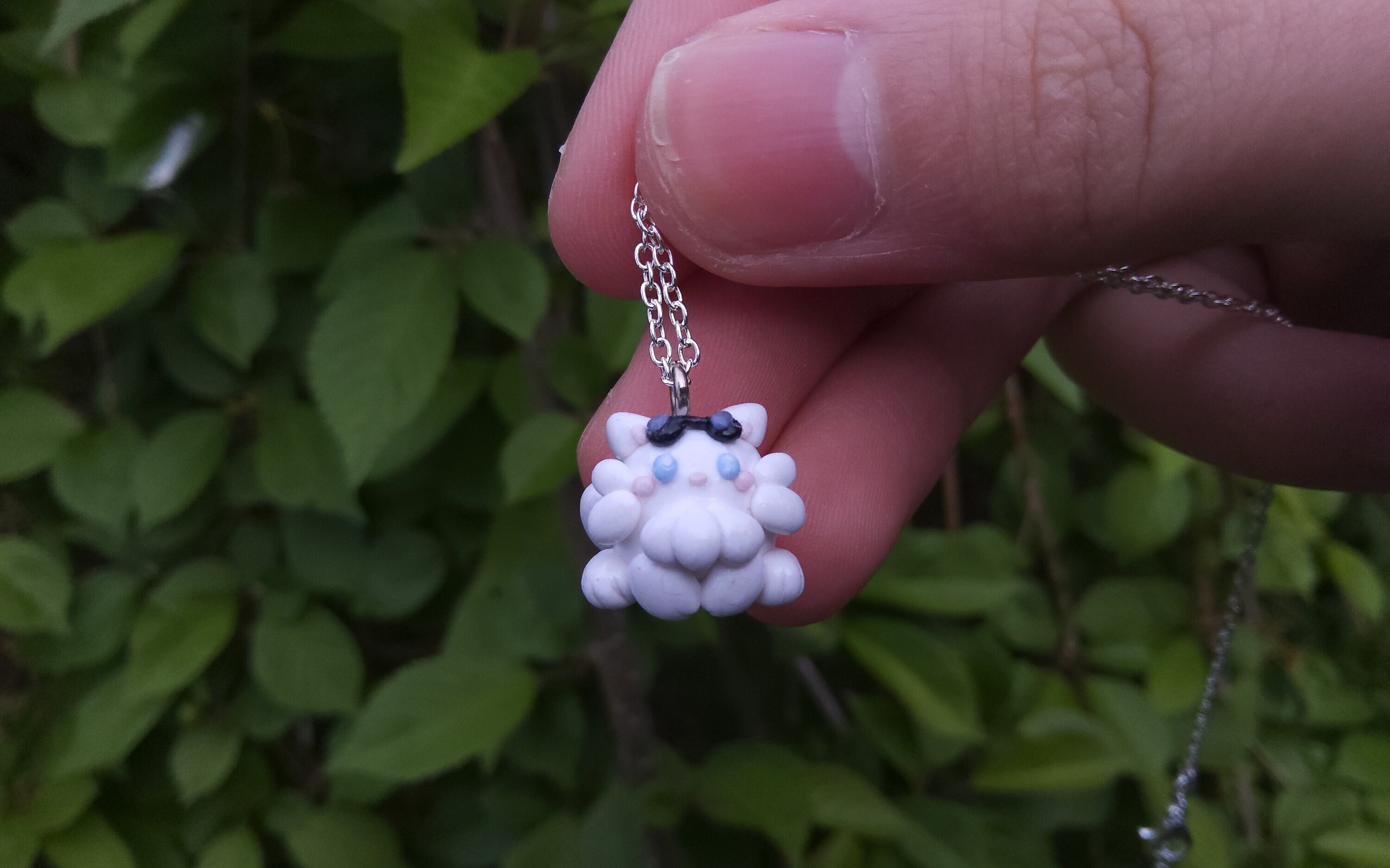 Fluffy Gojo Cat JJK | *made to Order | Necklace & Charm | Polymer Clay ...
