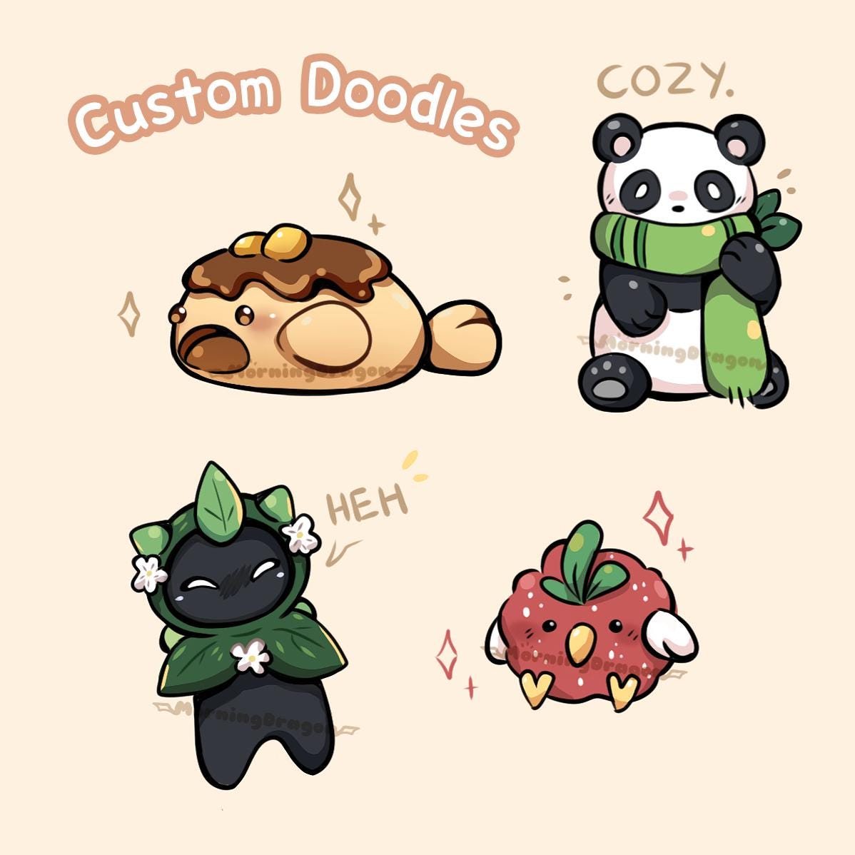 Lil' Character Doodles | Digital Art & Design - Etsy