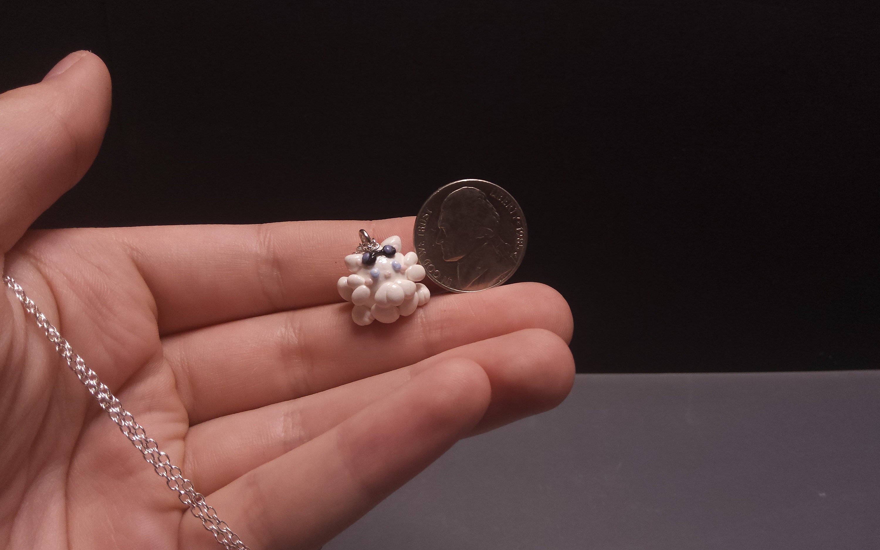 Fluffy Gojo Cat JJK | *made to Order | Necklace & Charm | Polymer Clay ...