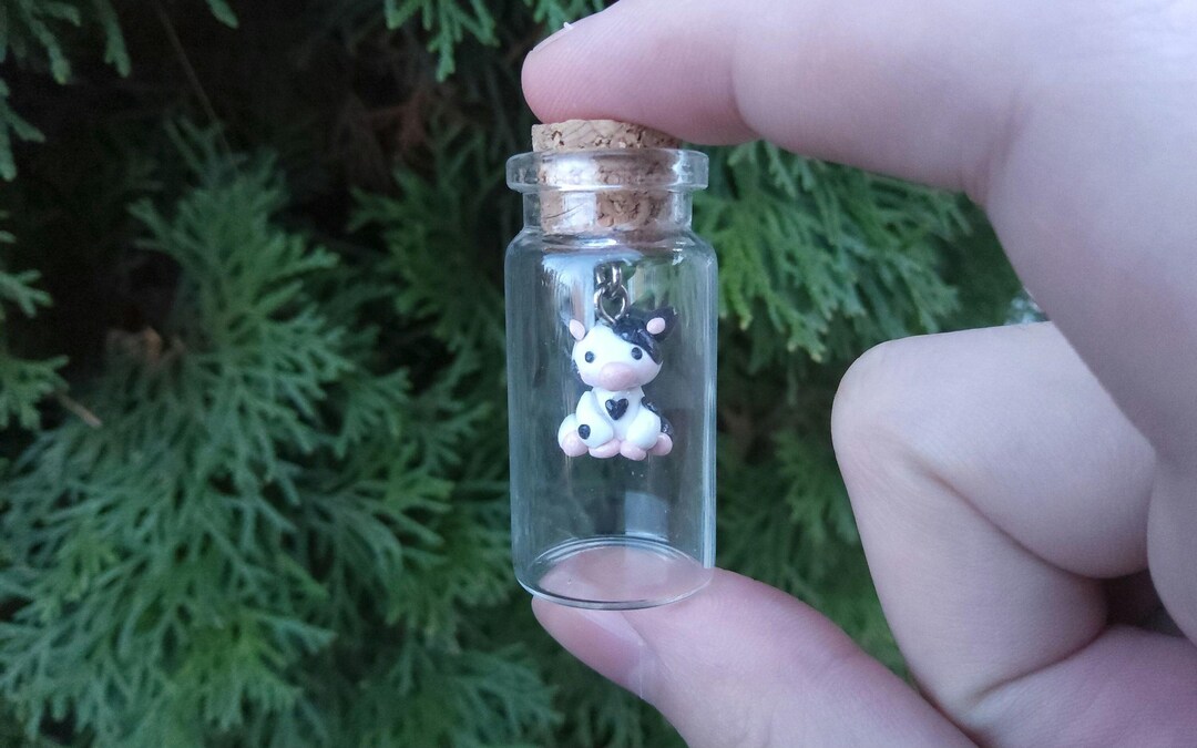 Little Cow | *made to Order | Mini Jar Pet | Polymer Clay Figure - Etsy