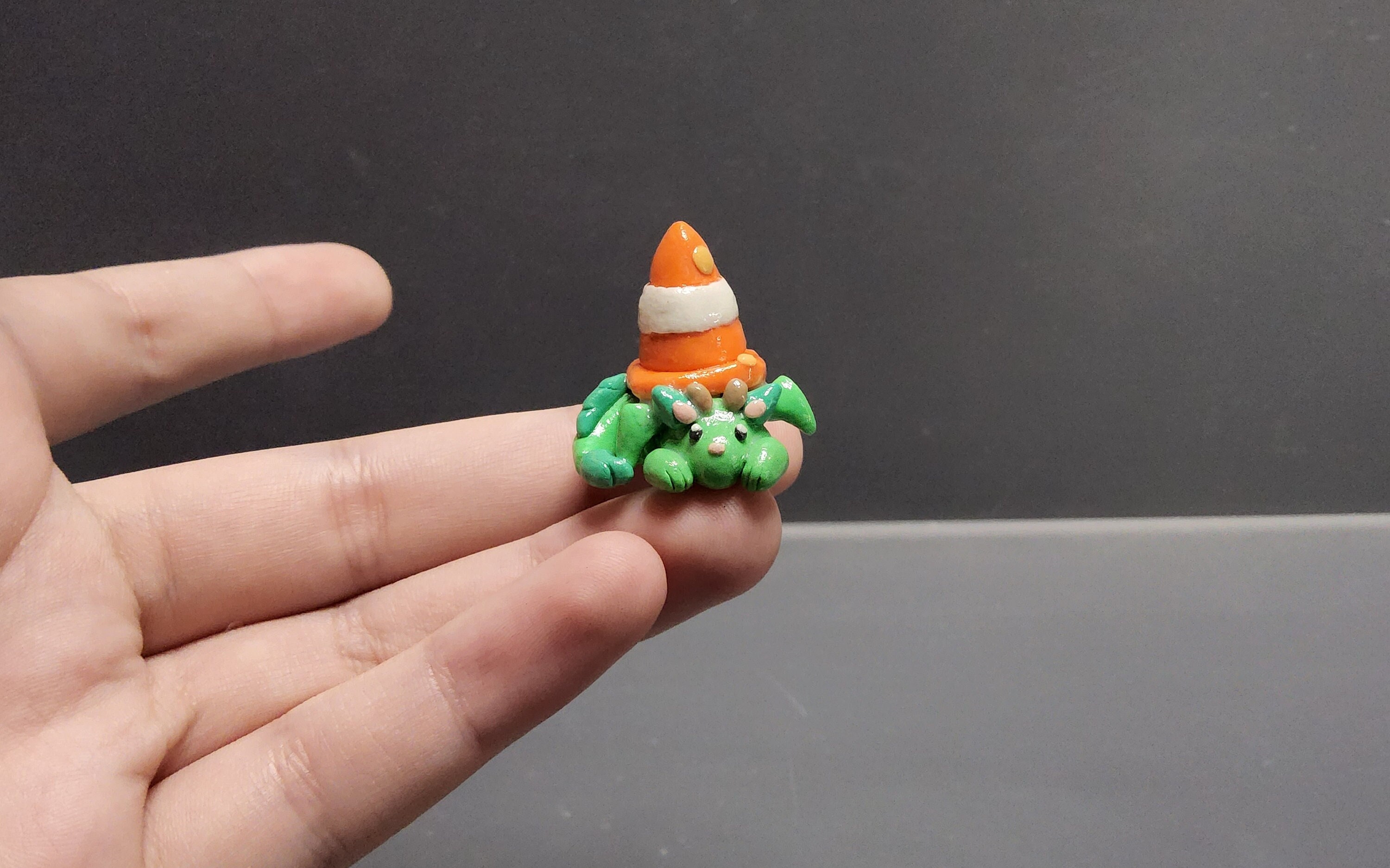Enki Cone Dragon | Mini Desk Buddy | Polymer Clay Charm - Etsy