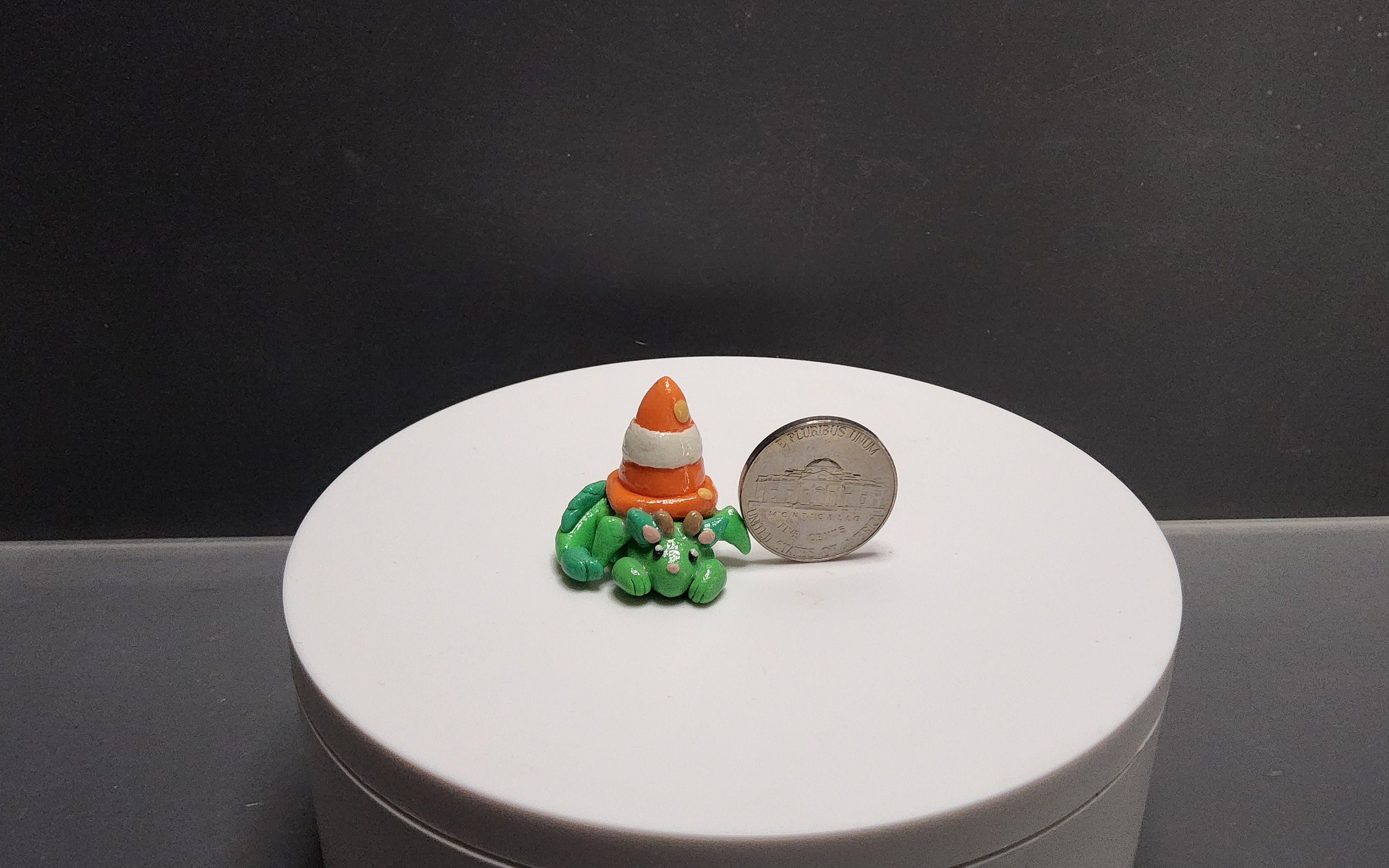 Enki Cone Dragon | Mini Desk Buddy | Polymer Clay Charm - Etsy