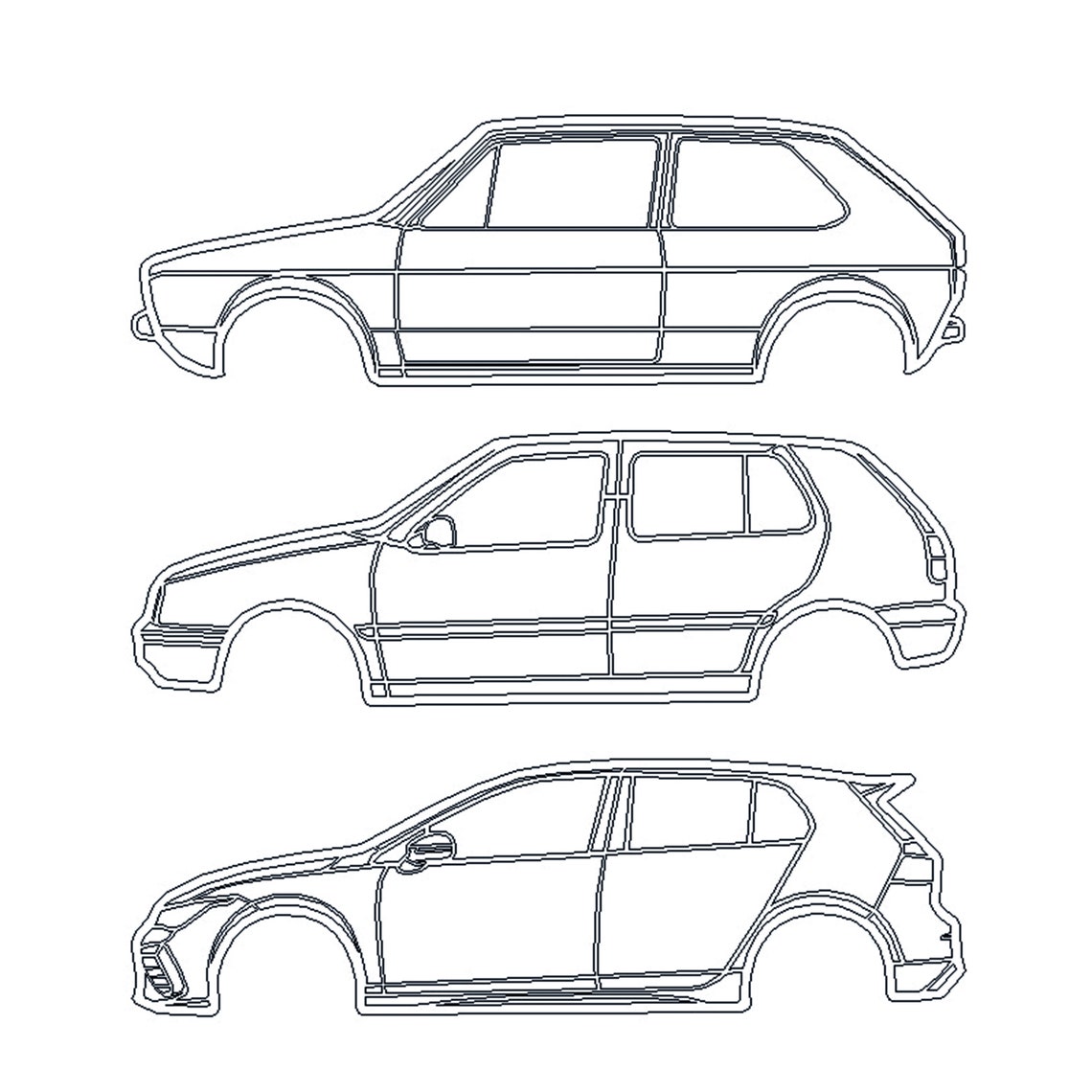 Car Dxf File, Dxf-ai-pdf, Car Vector Art, Car Laser Cut, Downloadable ...
