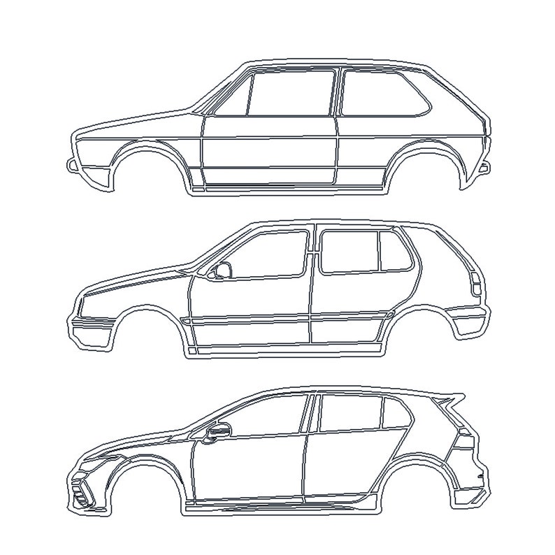 Car Dxf File, Dxf-ai-pdf, Car Vector Art, Car Laser Cut, Downloadable ...