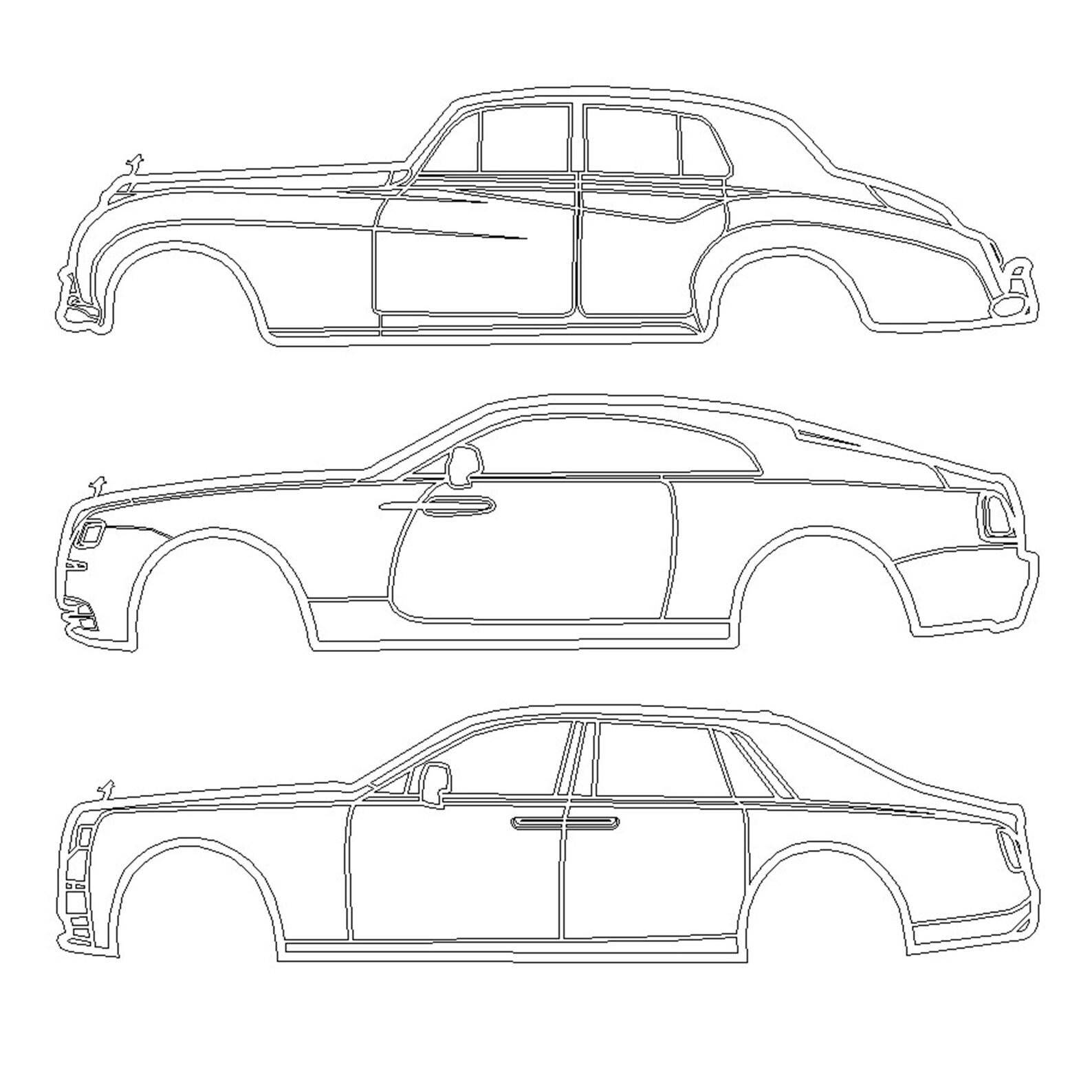 Car Dxf File, Dxf-ai-pdf, Car Vector Art, Car Laser Cut, Downloadable ...