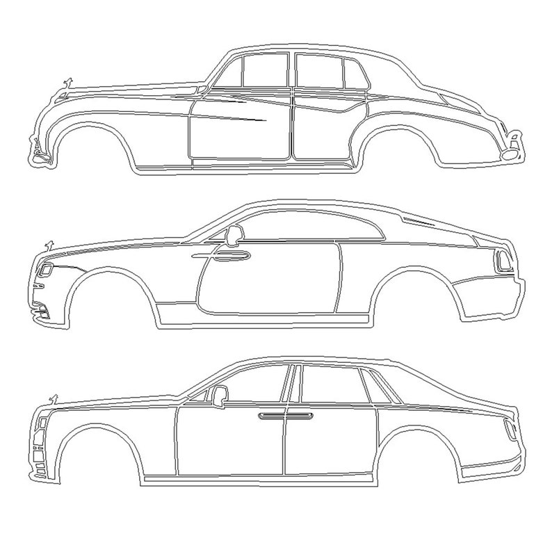 Car Dxf File, Dxf-ai-pdf, Car Vector Art, Car Laser Cut, Downloadable ...