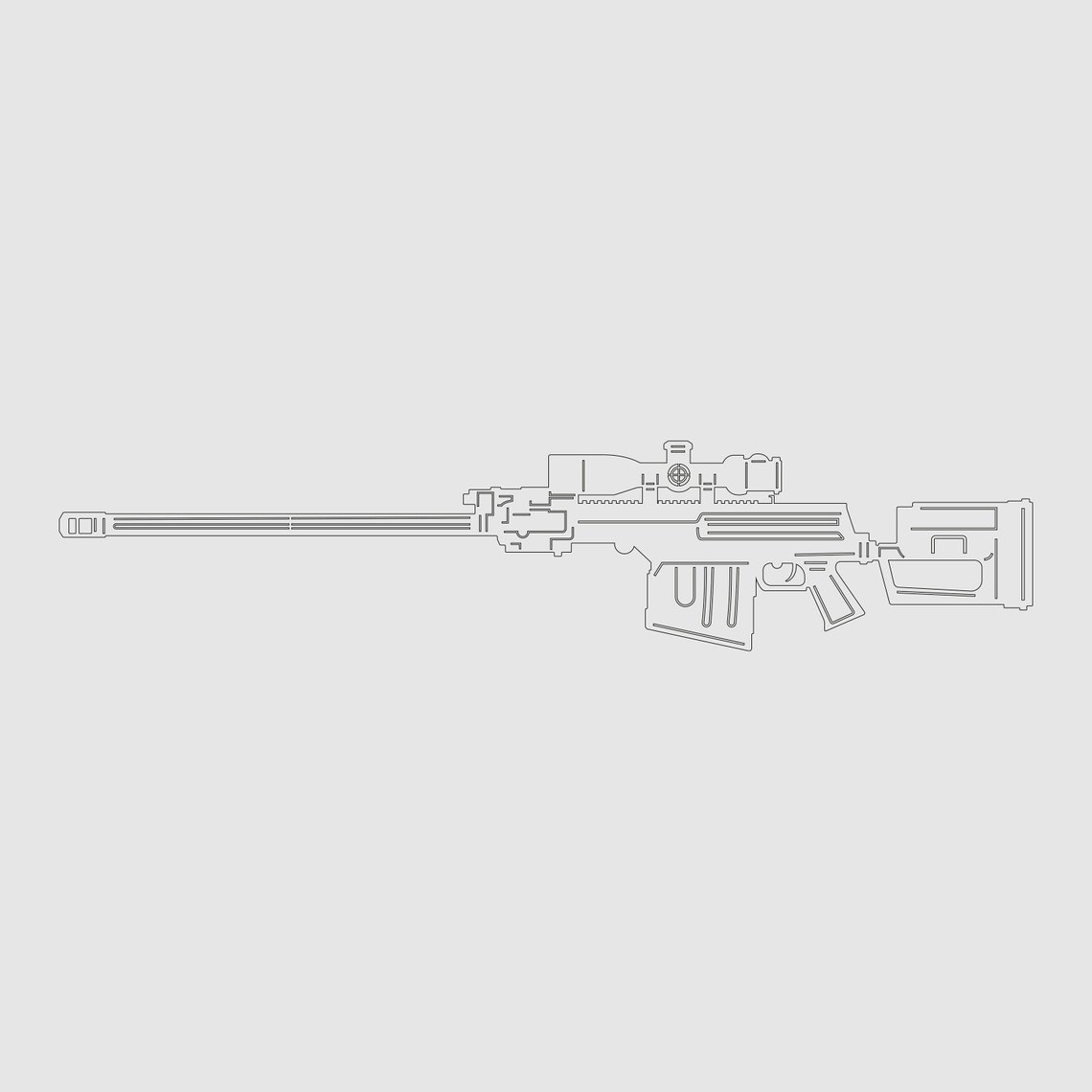 Rifle Dwg-svg-dxf-ai-pdf, Gun Vector Art, Rifle Laser Cut, Downloadable ...