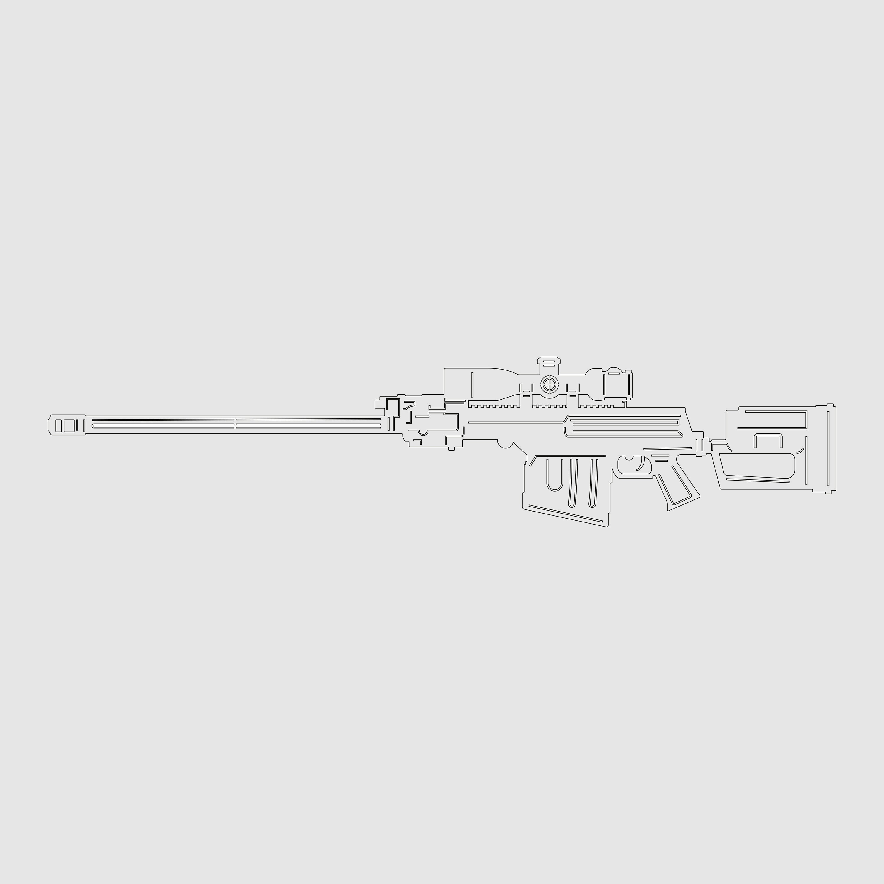 Buy Rifle Dwg-svg-dxf-ai-pdf, Gun Vector Art, Rifle Laser Cut ...