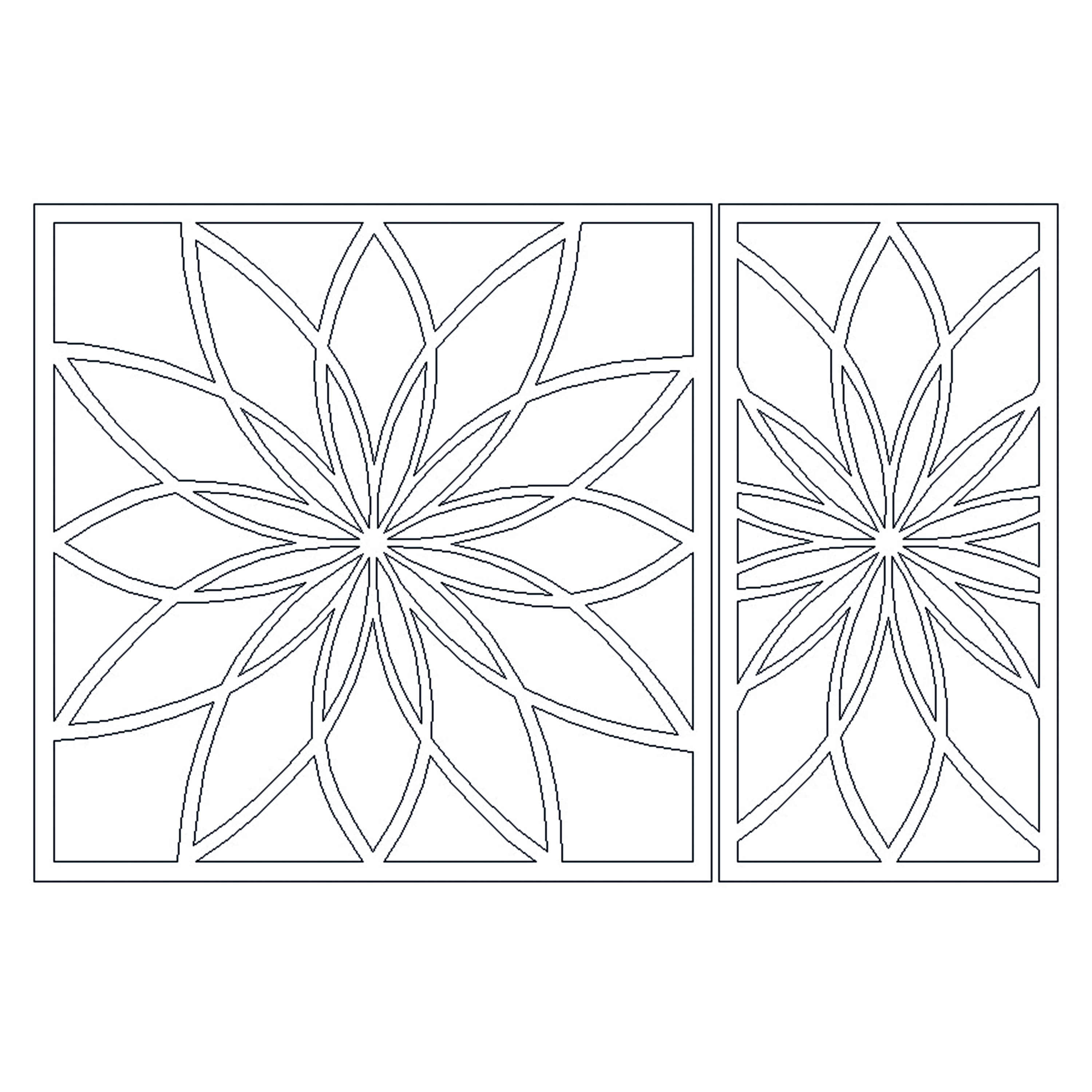 Flower Dxf File, Dxf-ai-pdf, Flower Vector Art, Flower Laser Cut ...