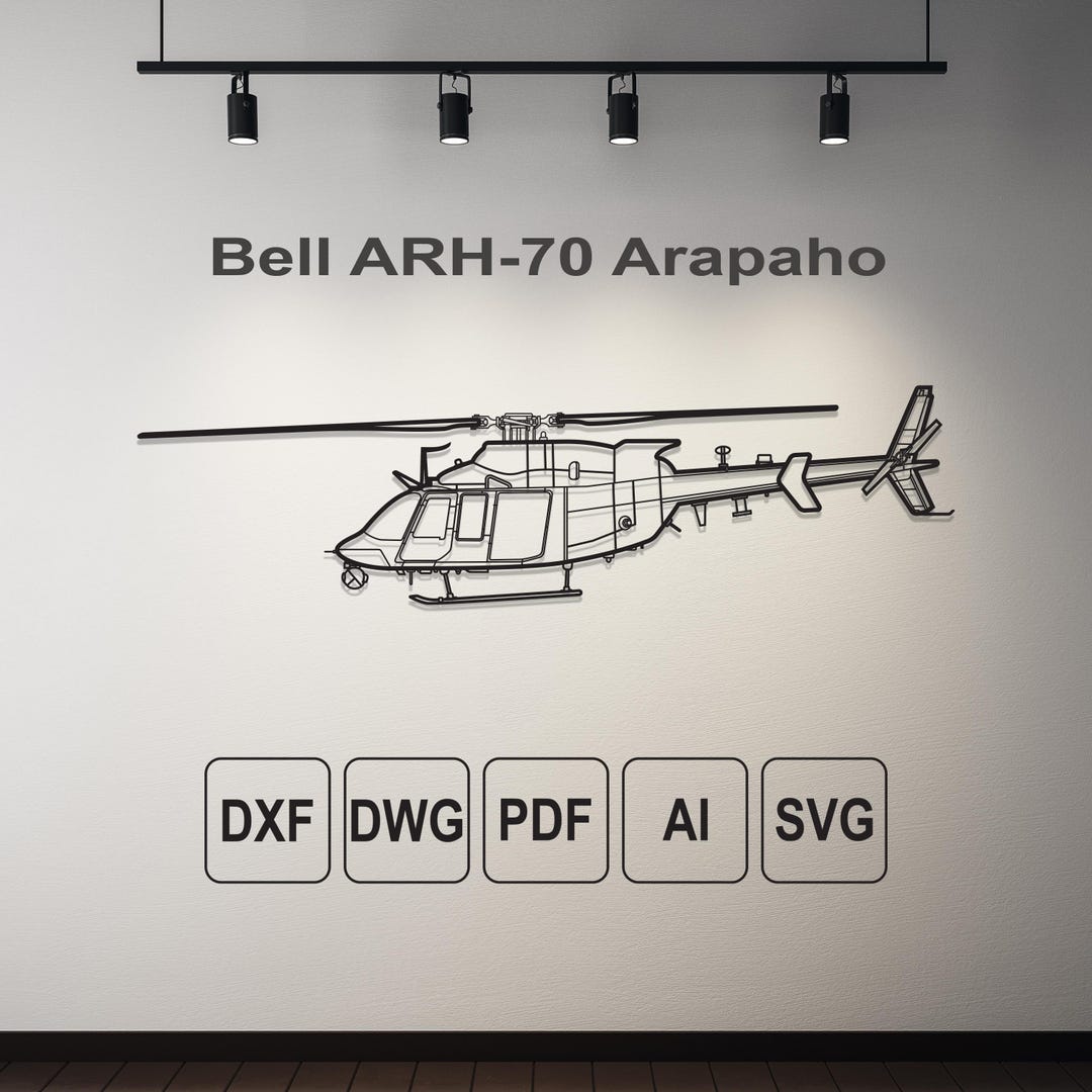 Helicopter Dxf File, Dxf-dwg-ai-pdf-svg, Chopper Vector, Laser Cut ...