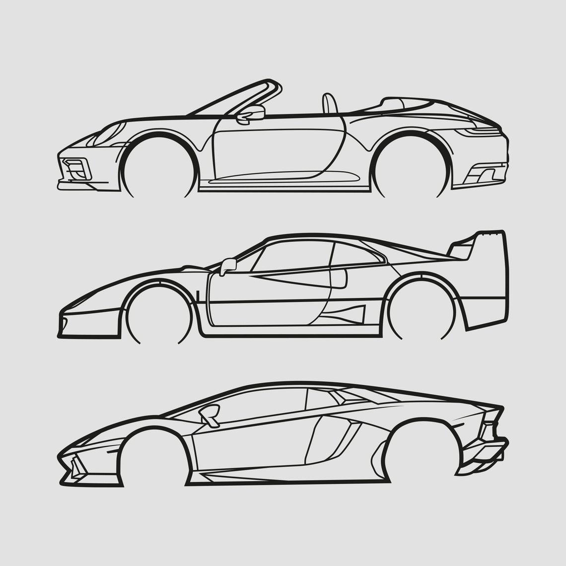 Car Dxf File, Dxf-ai-pdf, Car Vector Art, Car Laser Cut, Downloadable ...
