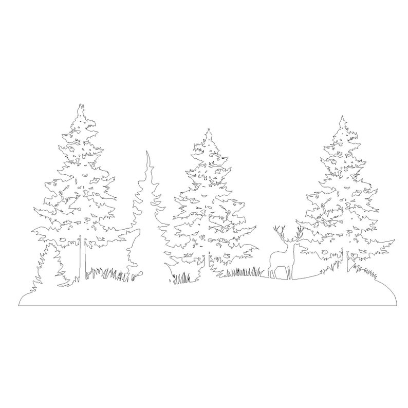 Tree Dxf File Dxf-ai-pdf Tree Vector Art Tree Laser Cut - Etsy