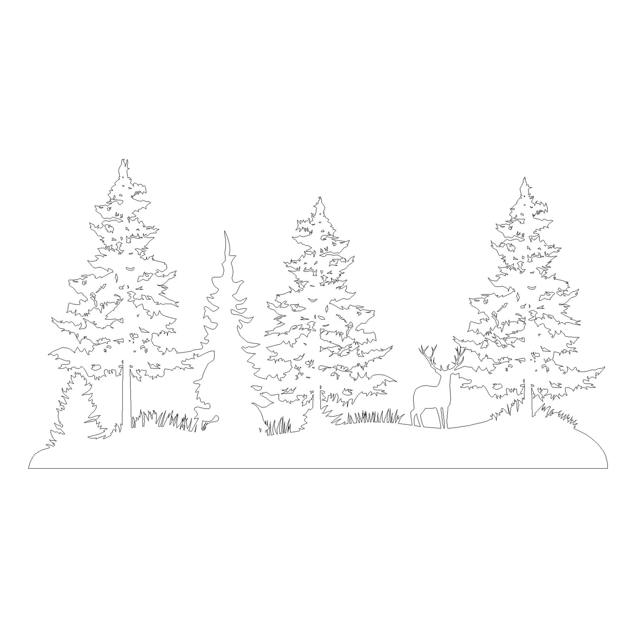 Tree Dxf File, Dxf-ai-pdf, Tree Vector Art, Tree Laser Cut ...
