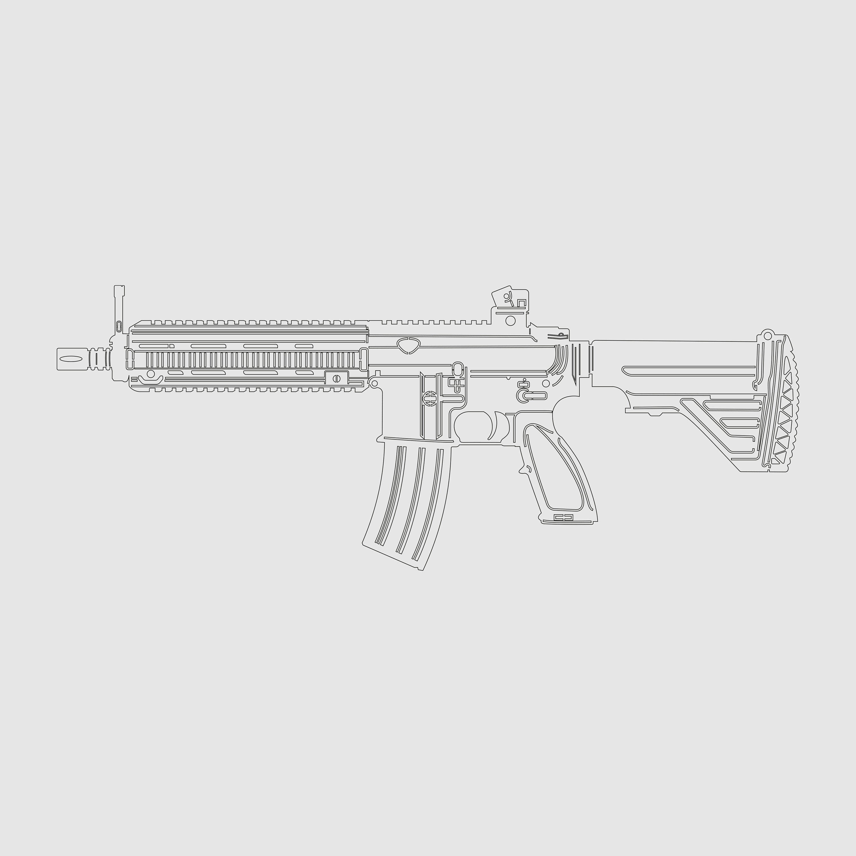Rifle Dwg-svg-dxf-ai-pdf, Gun Vector Art, Rifle Laser Cut, Downloadable ...