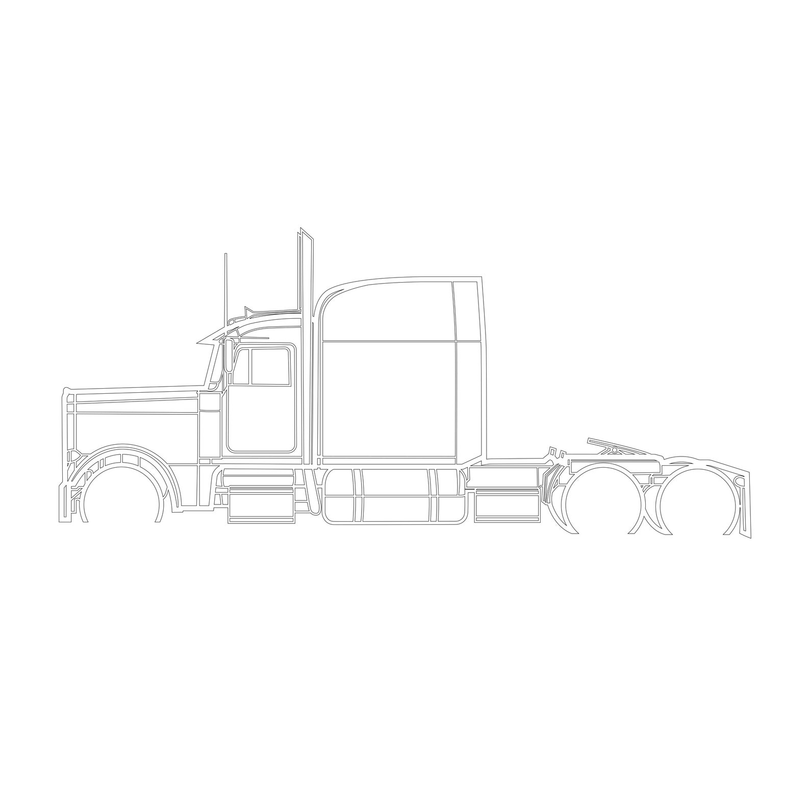 Truck Dxf File, Dxf-ai-pdf, Truck Vector Art, Truck Laser Cut ...