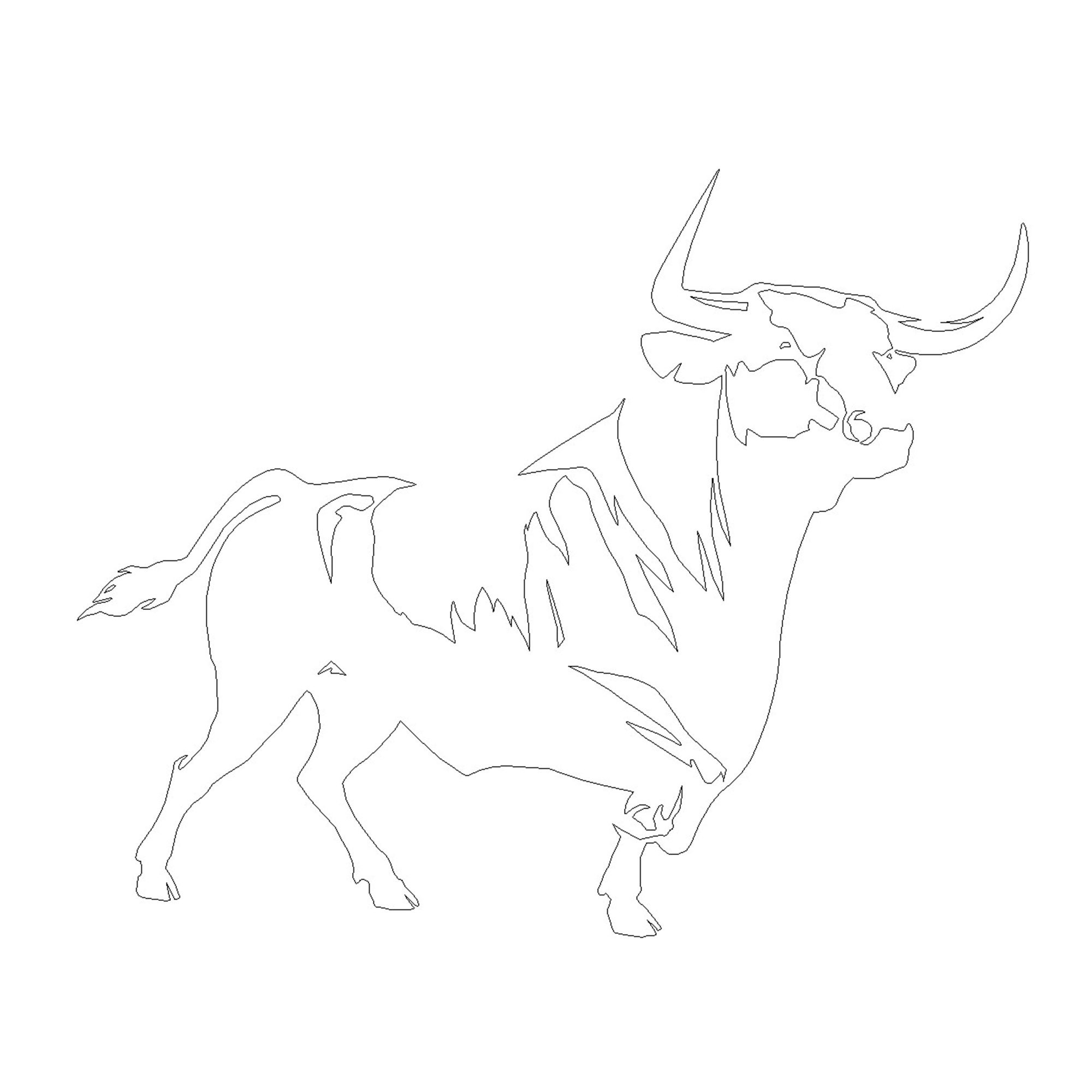 Bull Dxf File, Dxf-ai-pdf, Bull Vector Art, Bull Laser Cut ...