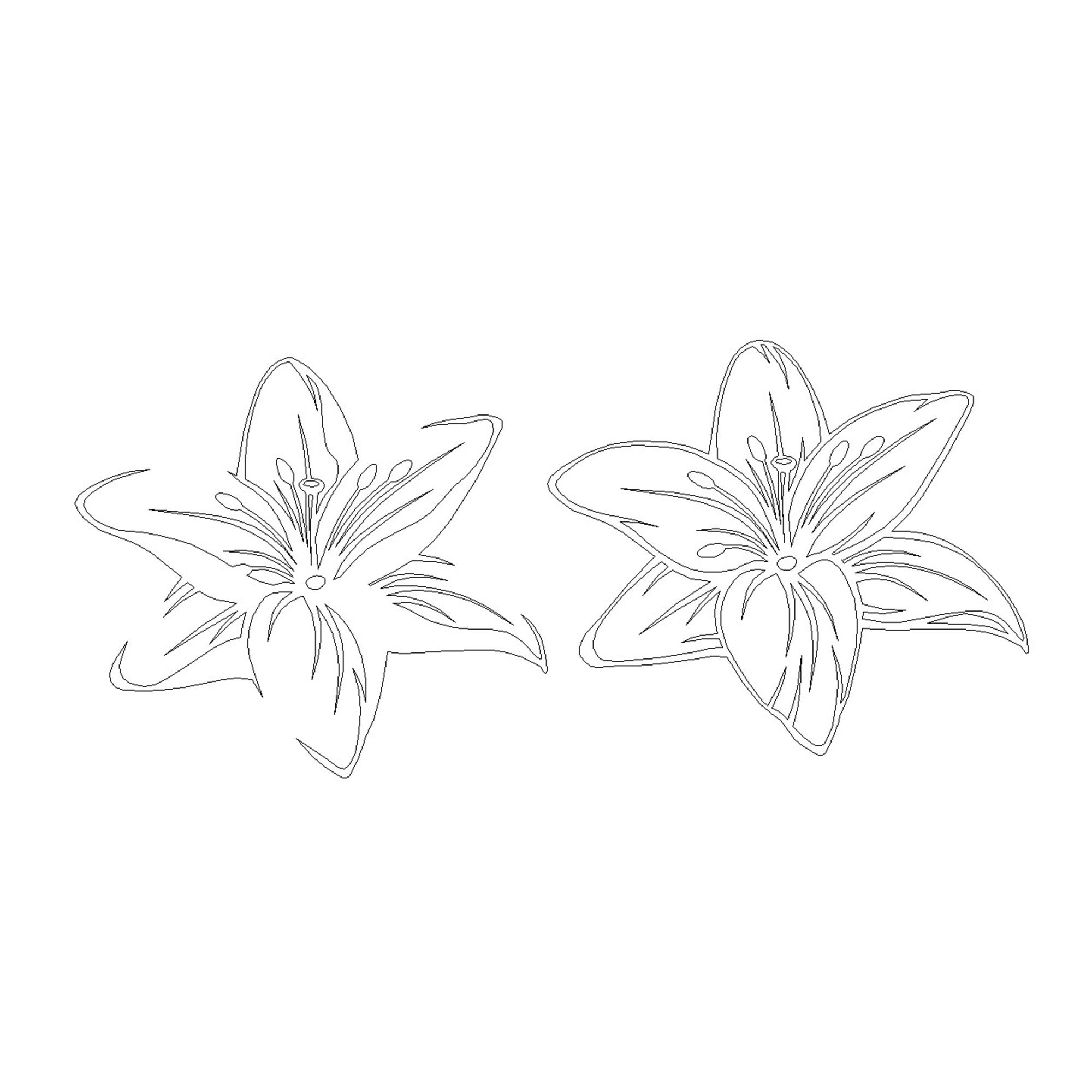 Flower Dxf File Dxf-ai-pdf Flower Vector Art Flower Laser - Etsy
