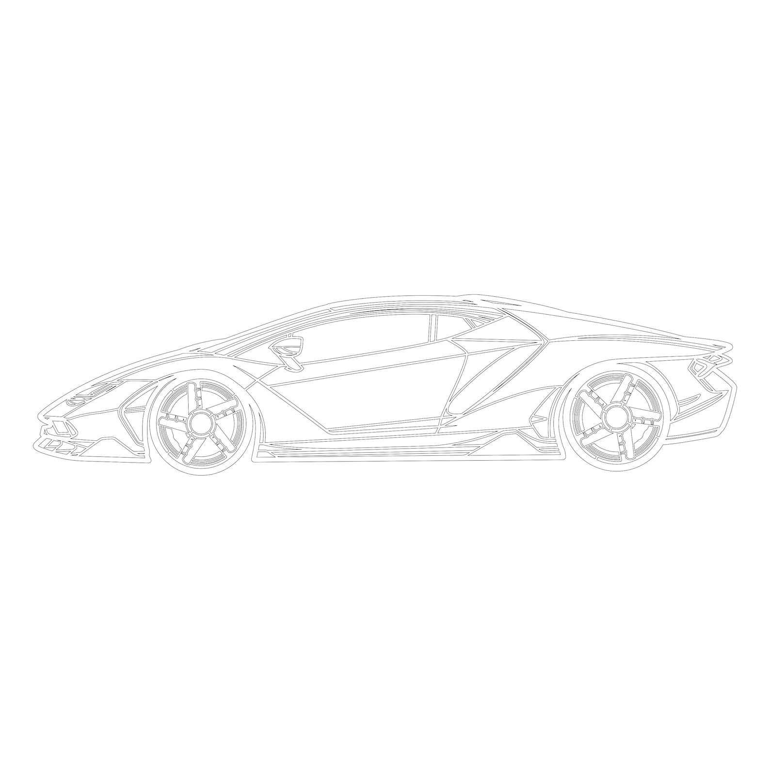 Car Dxf File, Dxf-dwg-ai-pdf, Supercar Dxf, Car Laser Cut, Car Dwg File ...