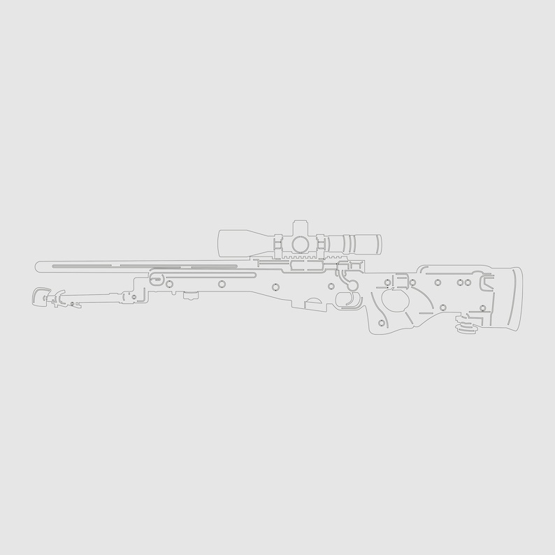 Rifle Dwg-svg-dxf-ai-pdf, Gun Vector Art, Rifle Laser Cut, Downloadable ...