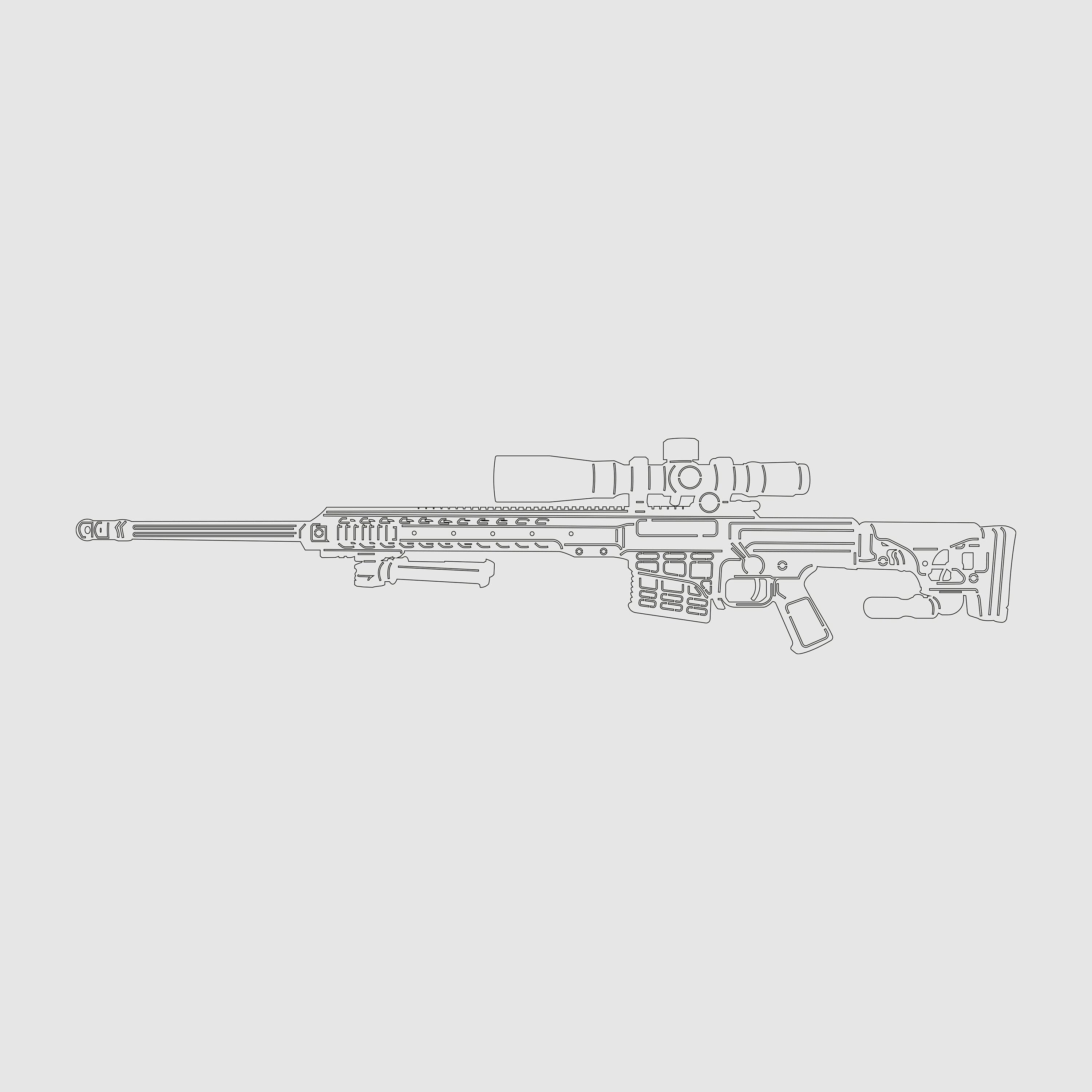 Rifle Dwg-svg-dxf-ai-pdf, Gun Vector Art, Rifle Laser Cut, Downloadable ...