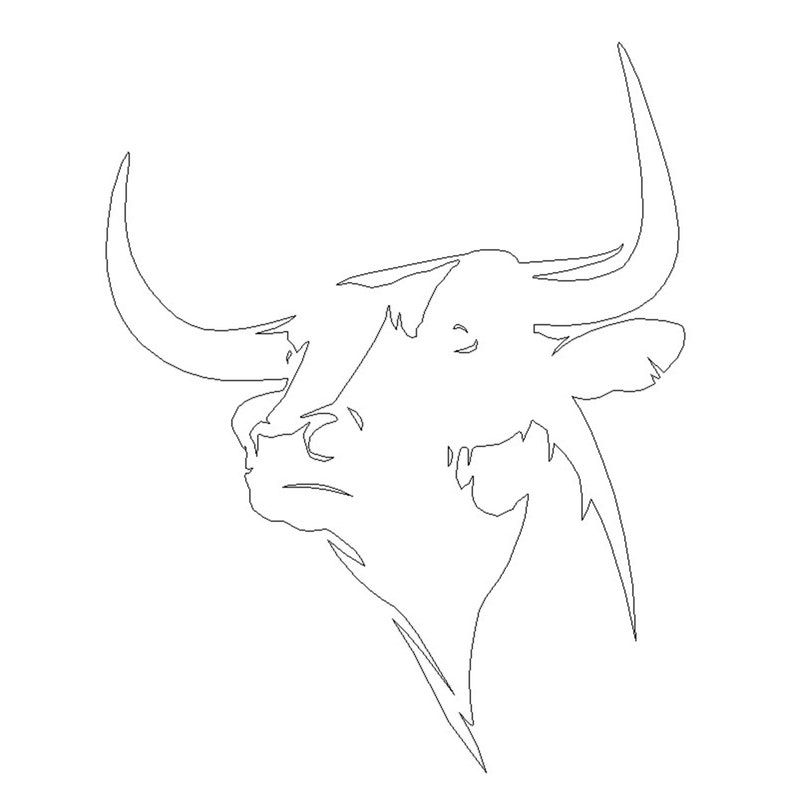 Bull Dxf File, Dxf-ai-pdf, Bull Vector Art, Bull Laser Cut ...
