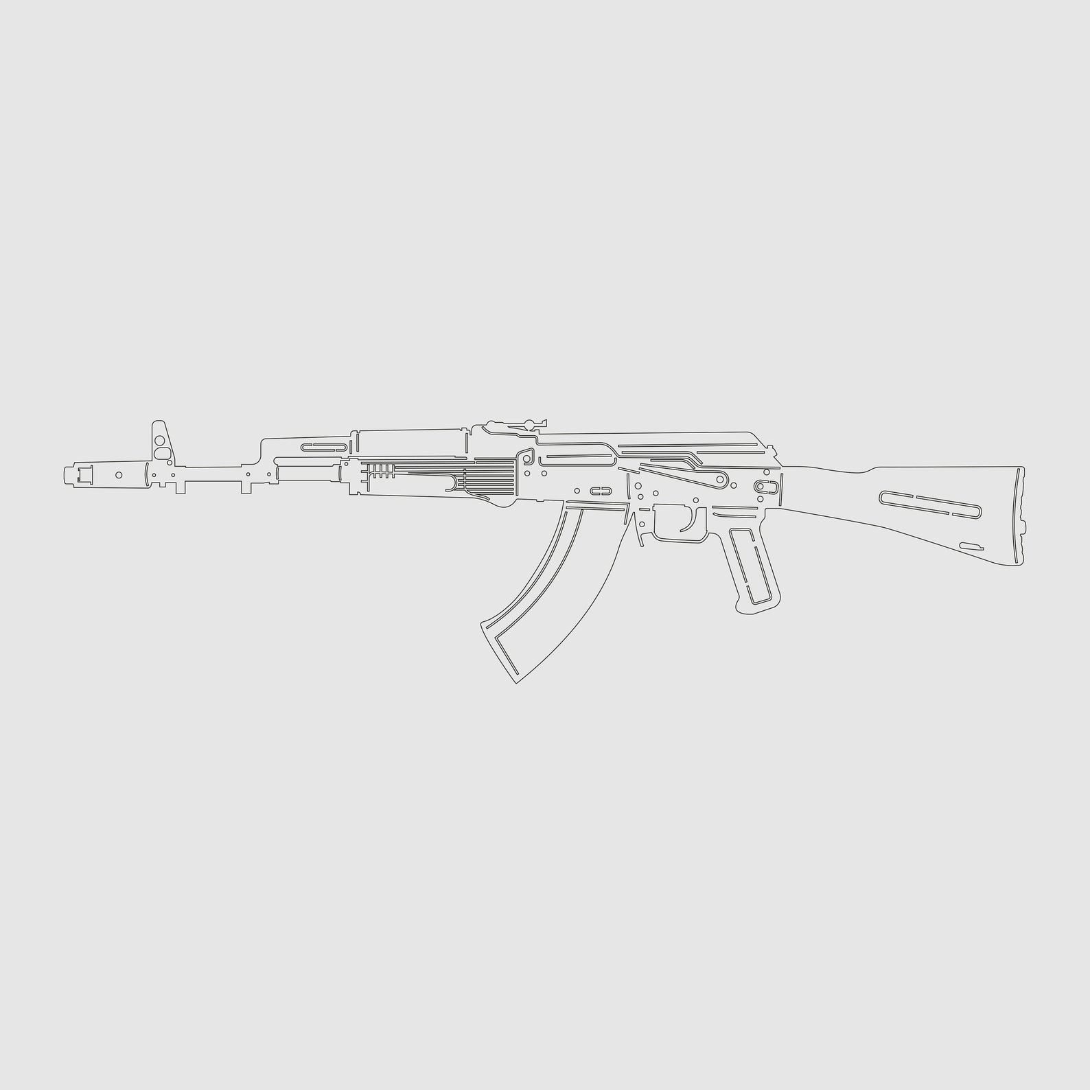 Rifle Dwg-svg-dxf-ai-pdf, Gun Vector Art, Rifle Laser Cut, Downloadable ...