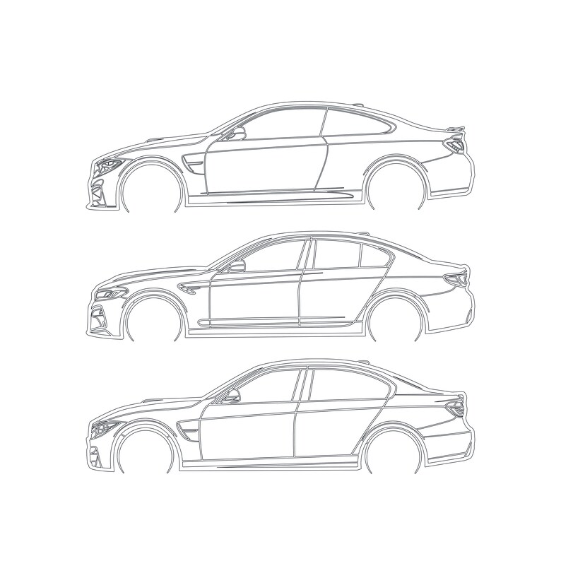 Car Dxf File, Dxf-ai-pdf, Car Vector Art, Car Laser Cut, Downloadable ...