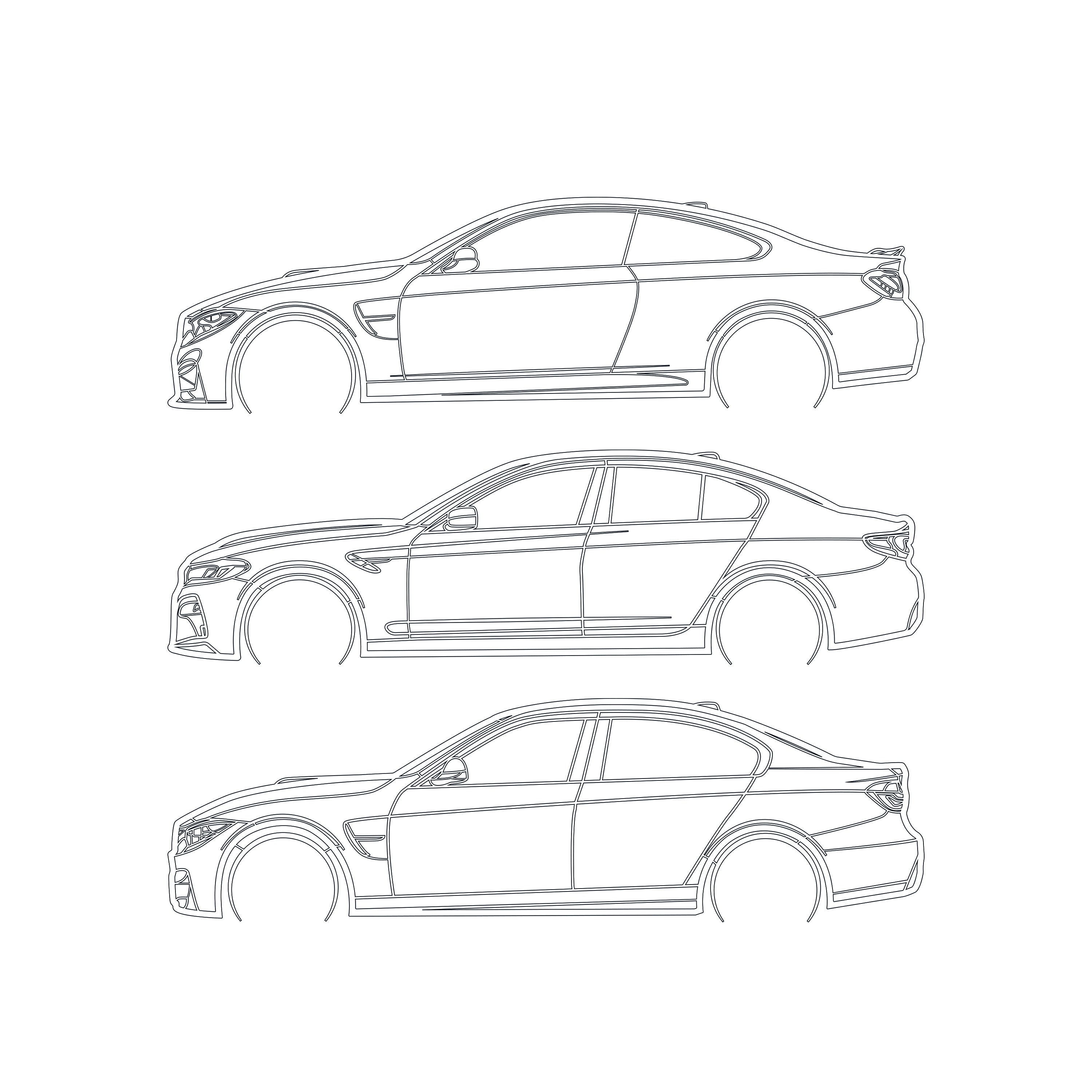 Car Dxf File, Dxf-ai-pdf, Car Vector Art, Car Laser Cut, Downloadable ...