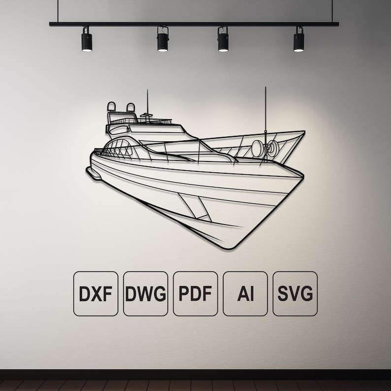 Yacht Dxf File, Dxf-ai-pdf, Vector Art, Laser Cut, Downloadable Art ...