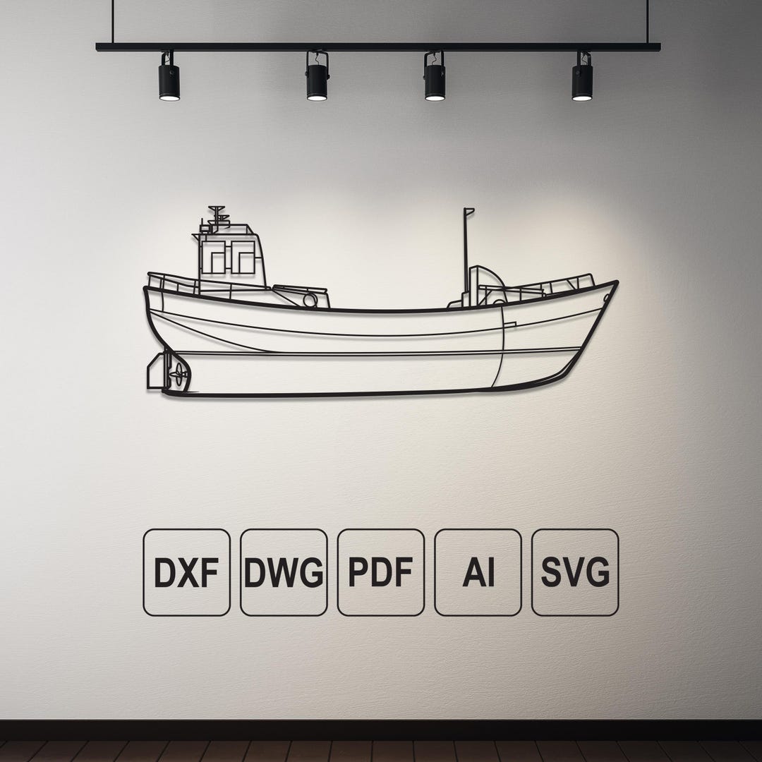 Boat Dxf File, Dxf-ai-pdf, Vector Art, Laser Cut, Downloadable Art ...