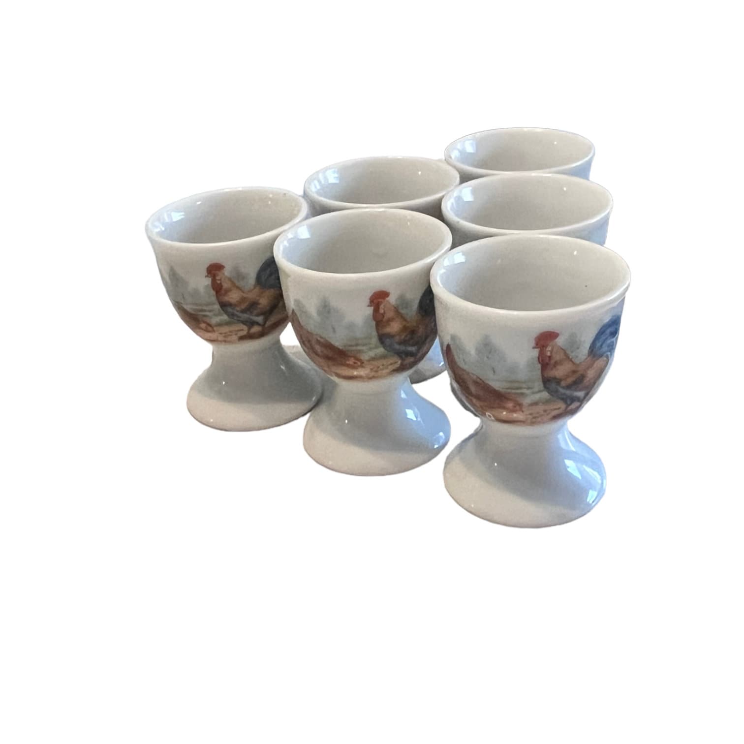 Vintage Midcentury Rooster Chicken Egg Cups Set of 6 Made in - Etsy