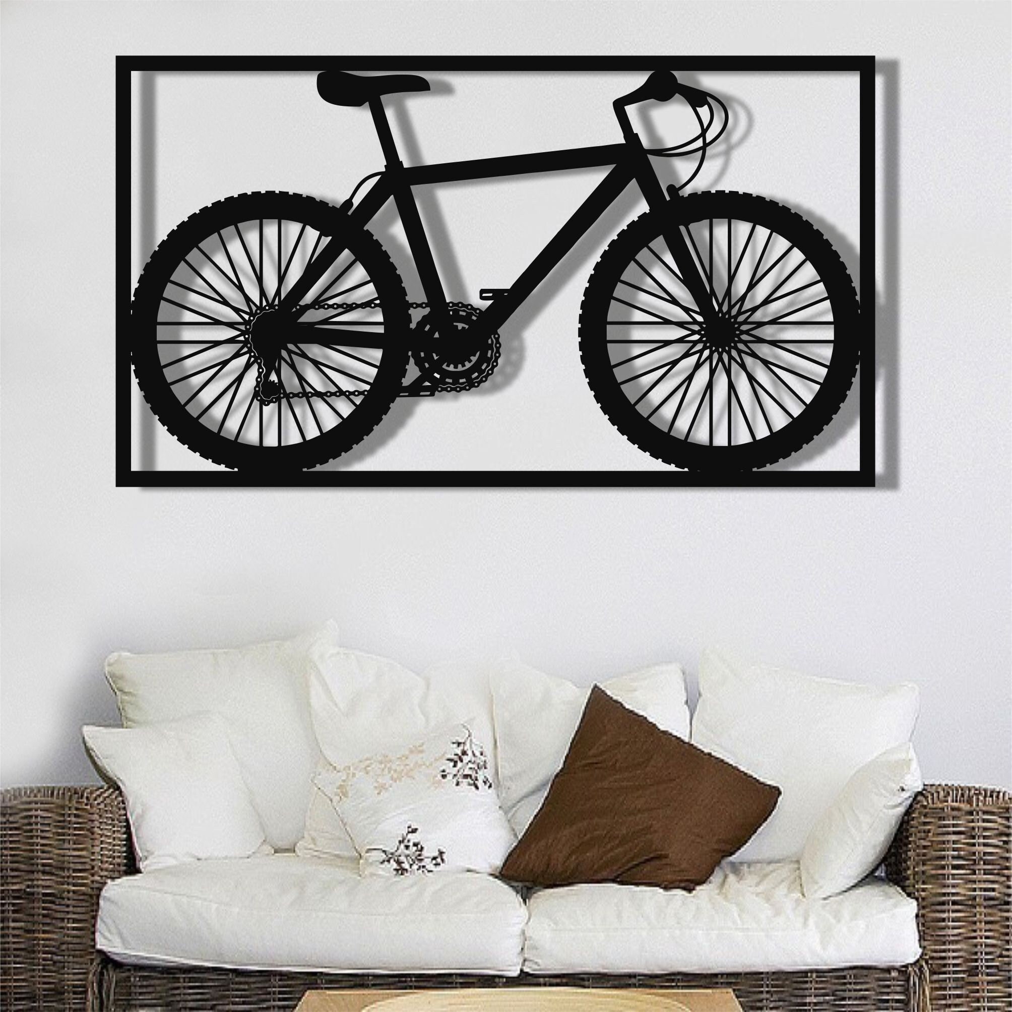 Metal Wall Decor Bike Framed Art Cyclist Art Bicycle Lover | Etsy