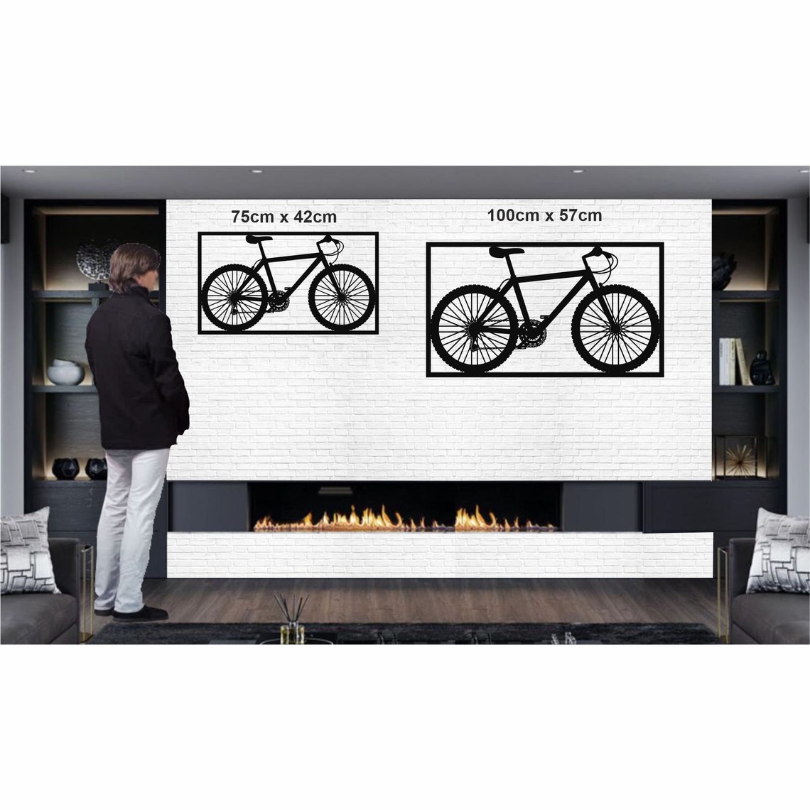 Metal Wall Decor Bike Framed Art Cyclist Art Bicycle Lover | Etsy