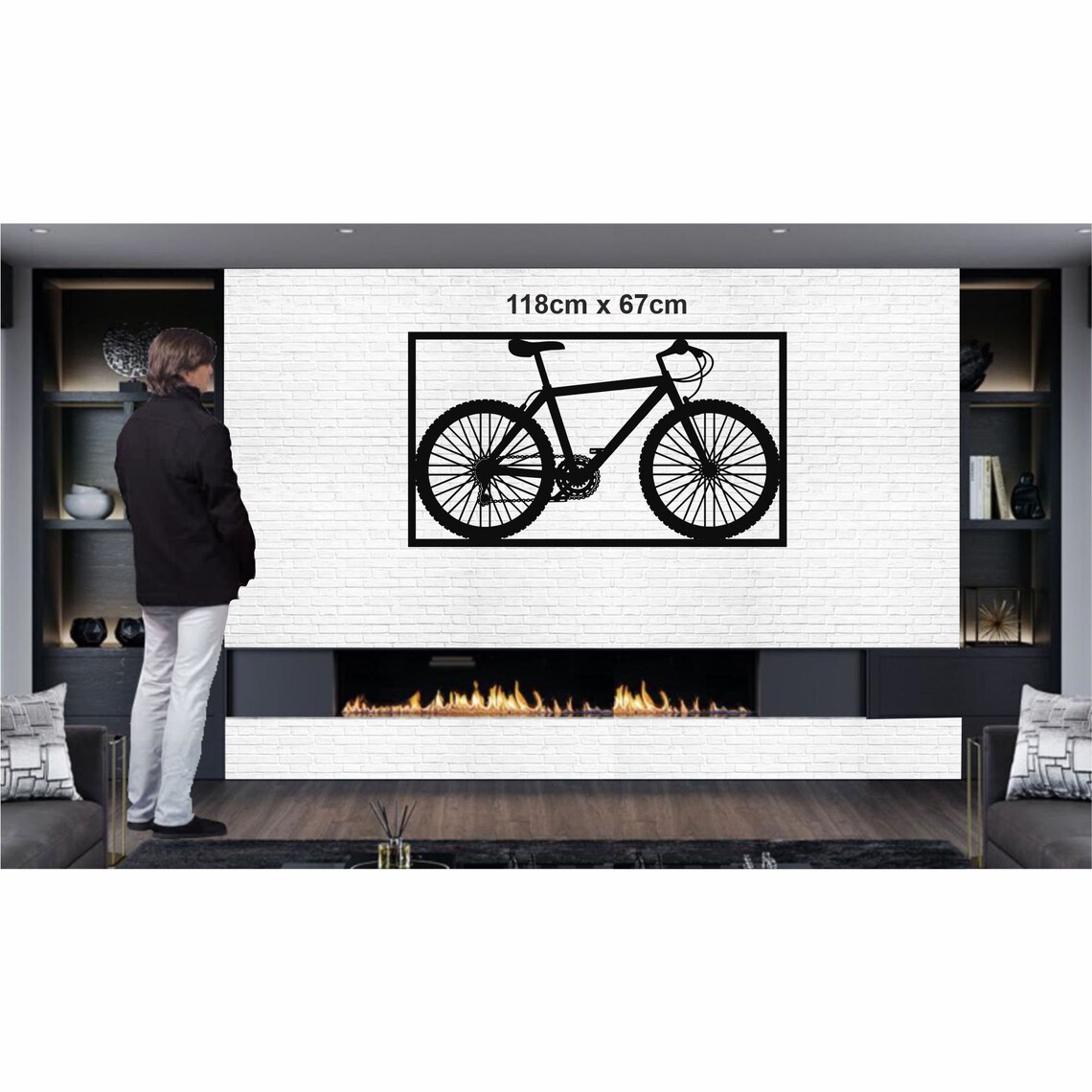 Metal Wall Decor Bike Framed Art Cyclist Art Bicycle Lover | Etsy