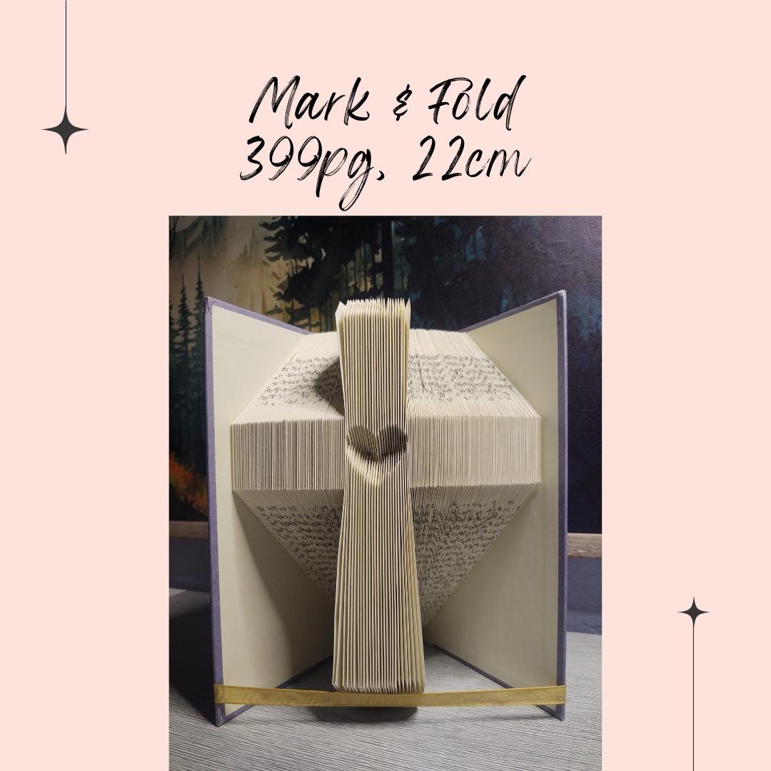 Book Folding MARK & FOLD Pattern_cross With Heart_religion_faith ...