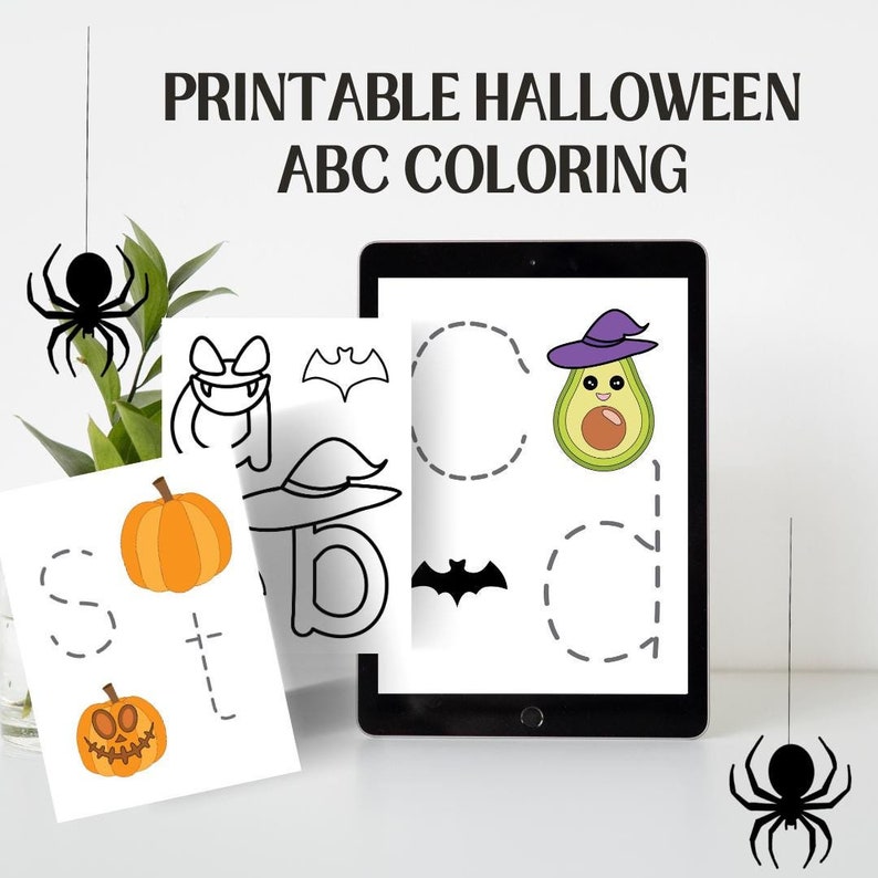 Printable Halloween ABC Coloring Pages for Kids, Halloween Alphabet ...
