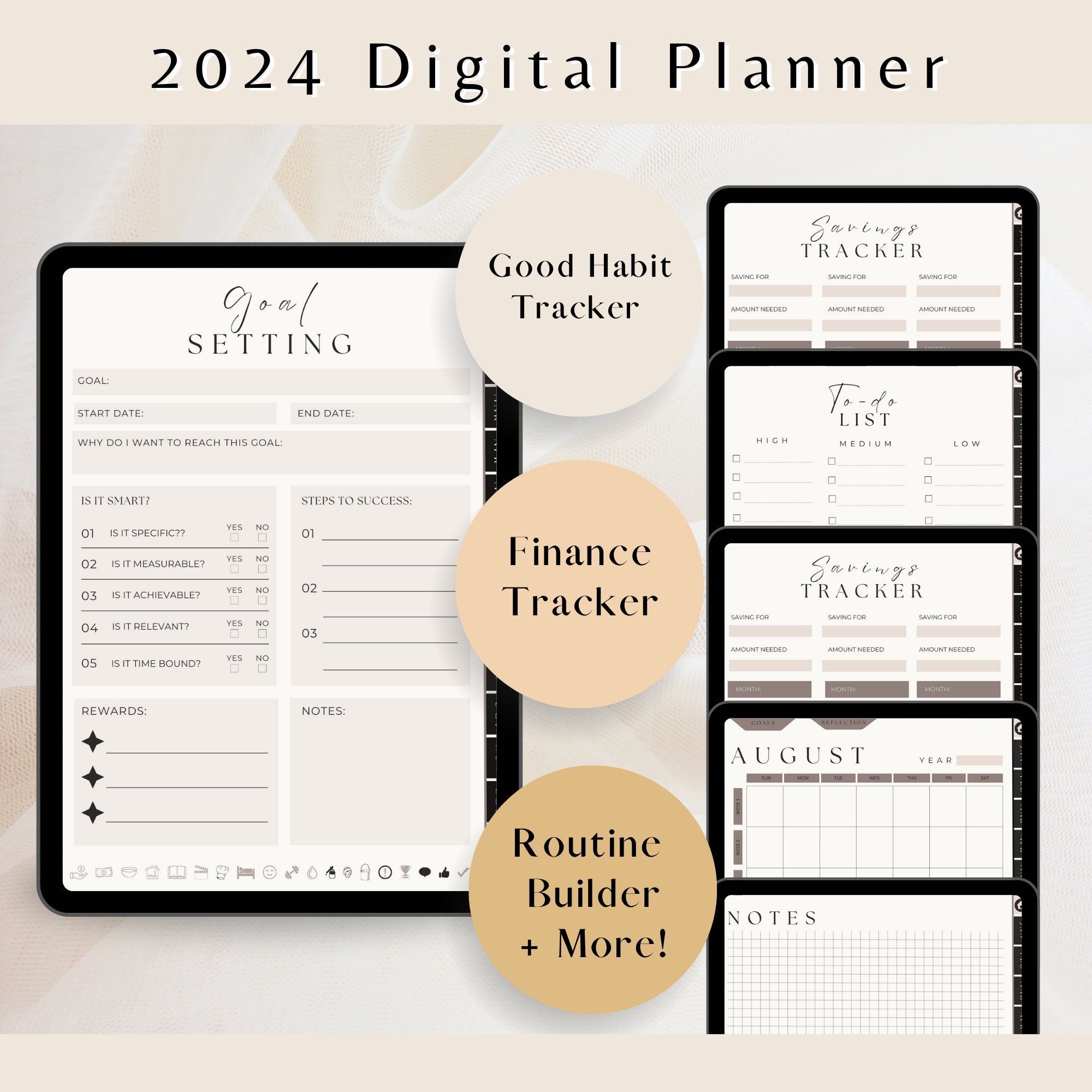 Digital Planner, Dated Digital Planner, Hyperlinked, Goodnotes Planner ...