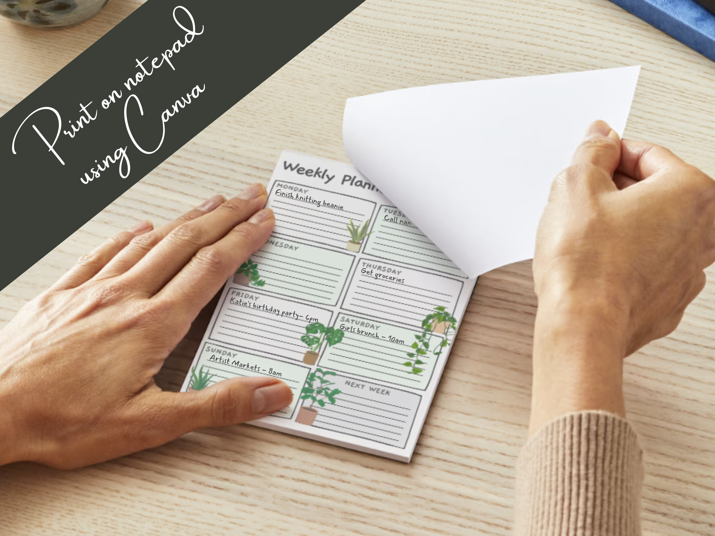 Plants Weekly Planner - Canva Template - Etsy