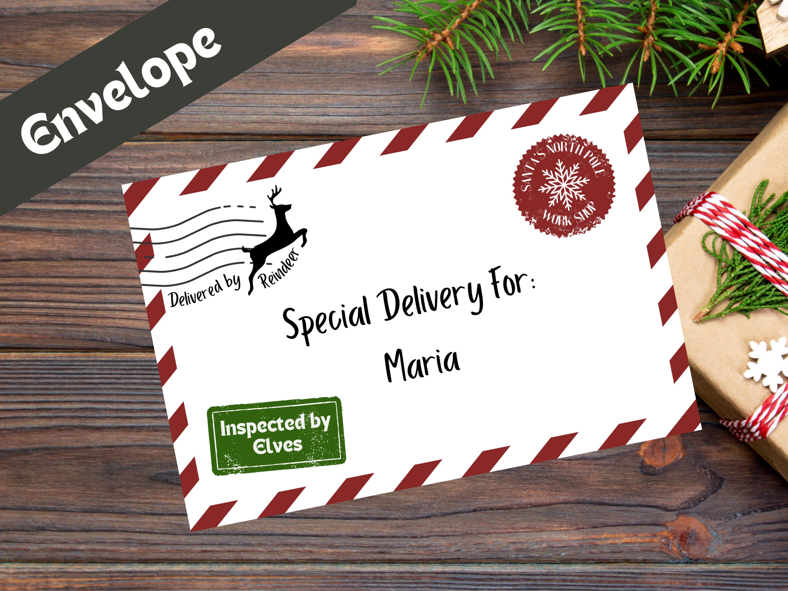 Christmas Letters to Santa, From Santa and Envelope - Canva Template - Etsy