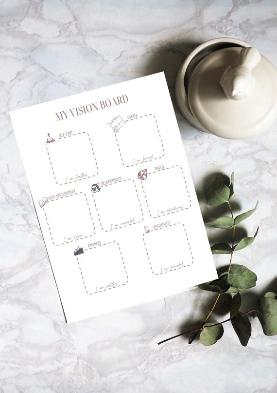 Minimalist Vision Board Template Vision Board Printable | Etsy Australia