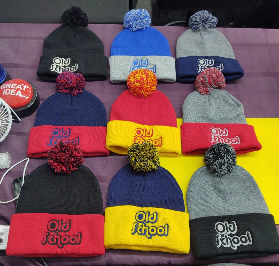 Old School Original Beanie 100% Cotton Embroidered - Etsy