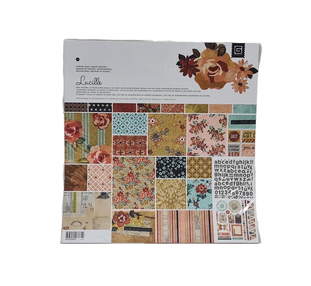 BASIC GREY Lucille Scrapbook Paper Pack (2012) Discontinued Scrapbooking Papers (#H201) - Etsy