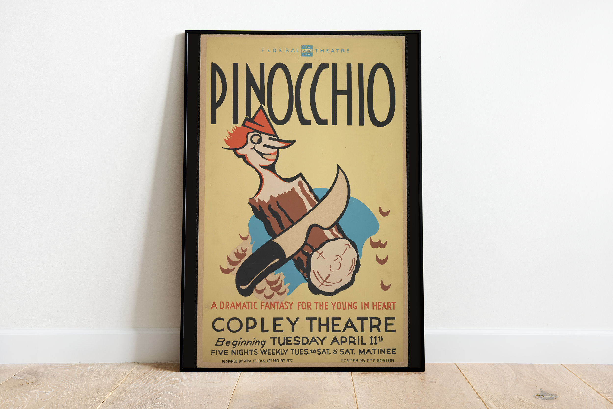 Vintage Pinocchio Poster, Vintage Theatre Poster, Digital Art, Gallery ...