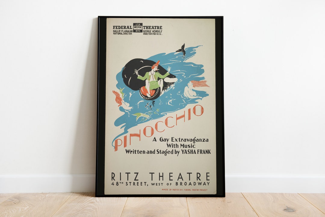 Vintage Pinocchio Poster, Vintage Theatre Poster, Digital Art, Gallery ...