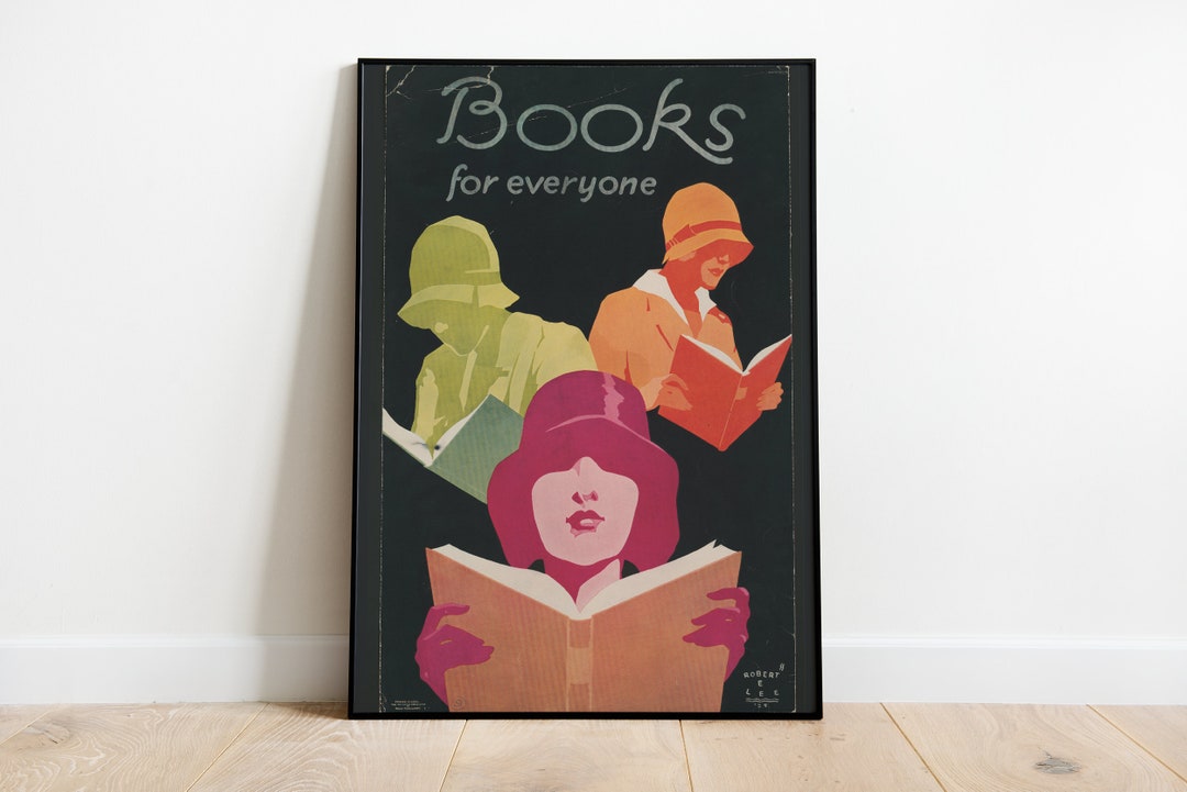 Vintage Reading Art Print, Art Deco Wall Art, Printable Art, 1930s Art ...