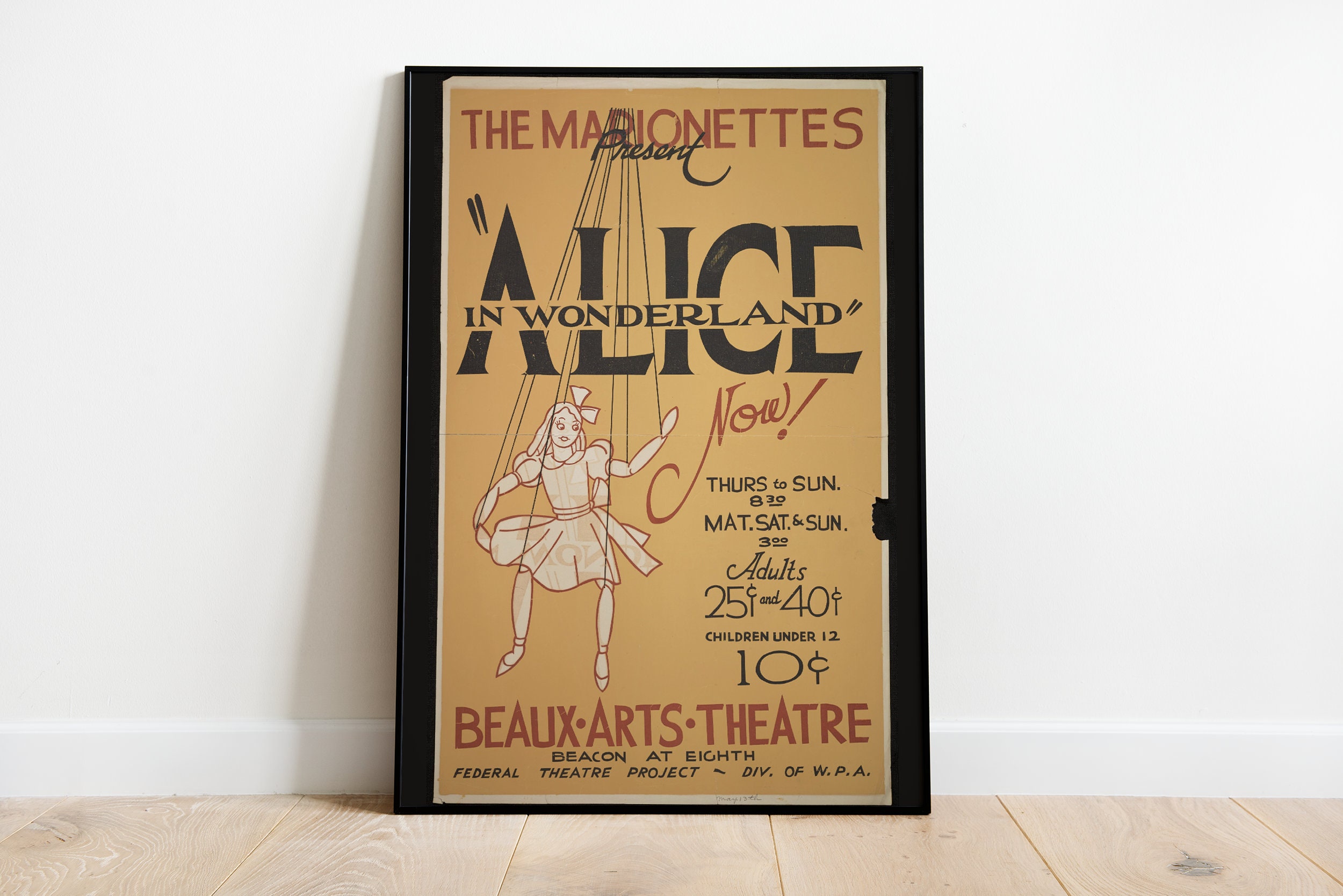 Vintage Alice in Wonderland Poster, Vintage Theatre Poster, Digital Art ...