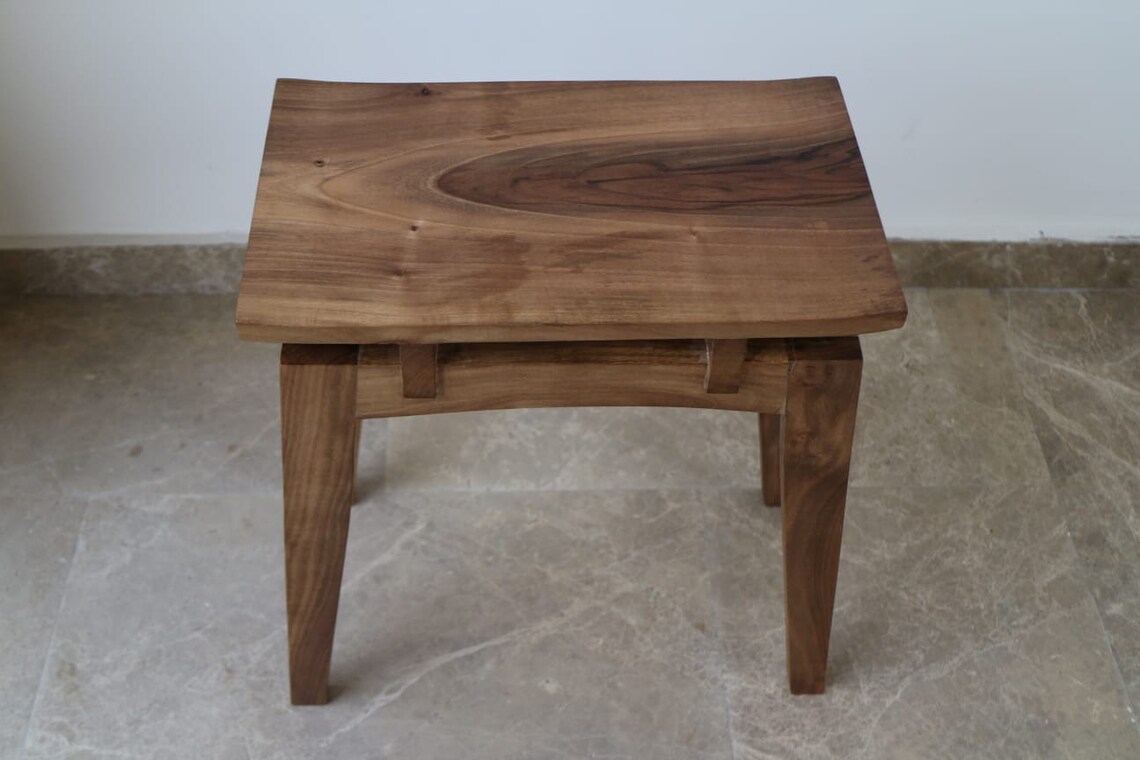 Handmade Walnut Bench Wooden Stool Rustic Bench - Etsy